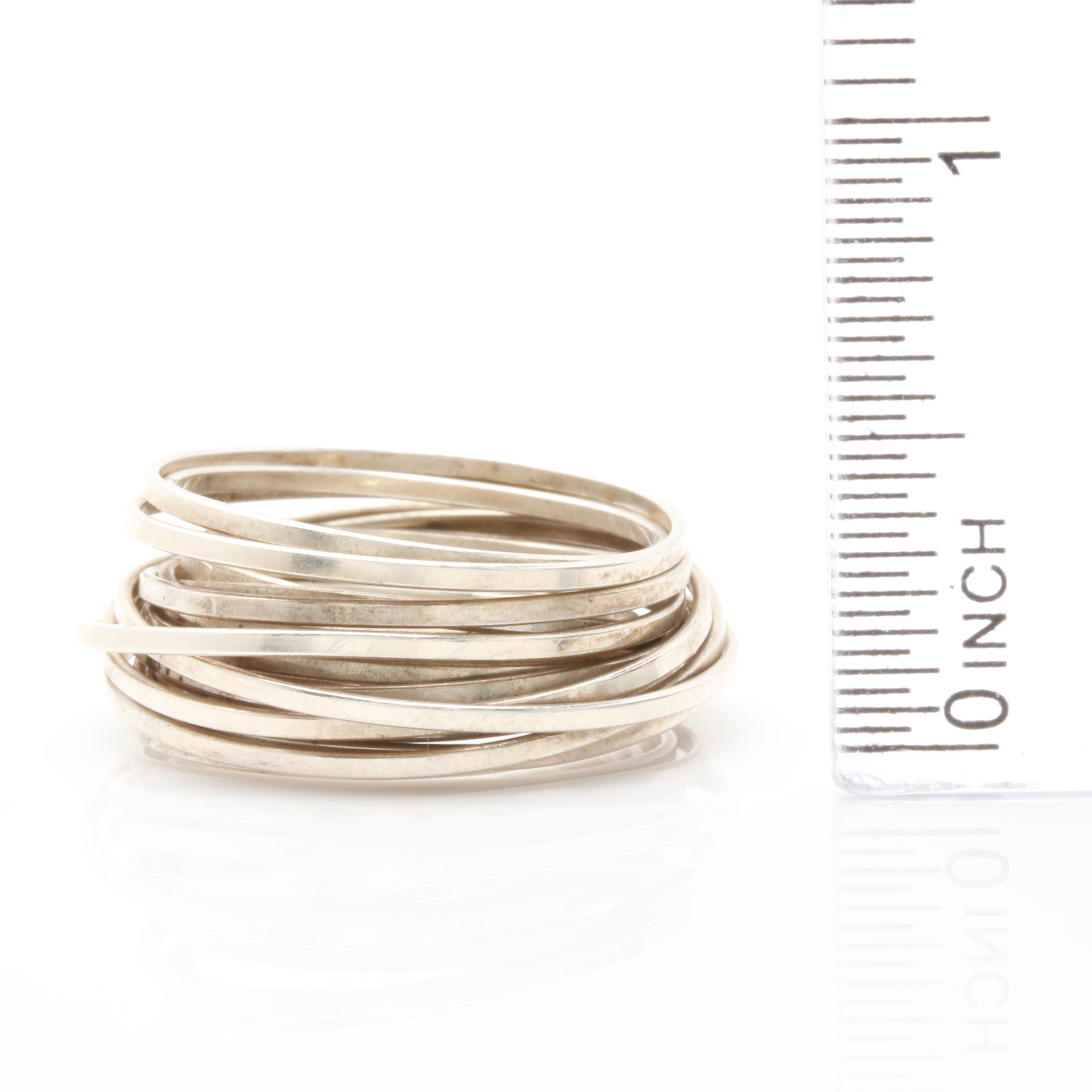 Circa 2001 English Made Sterling Silver Coiled Ring | Everything But ...