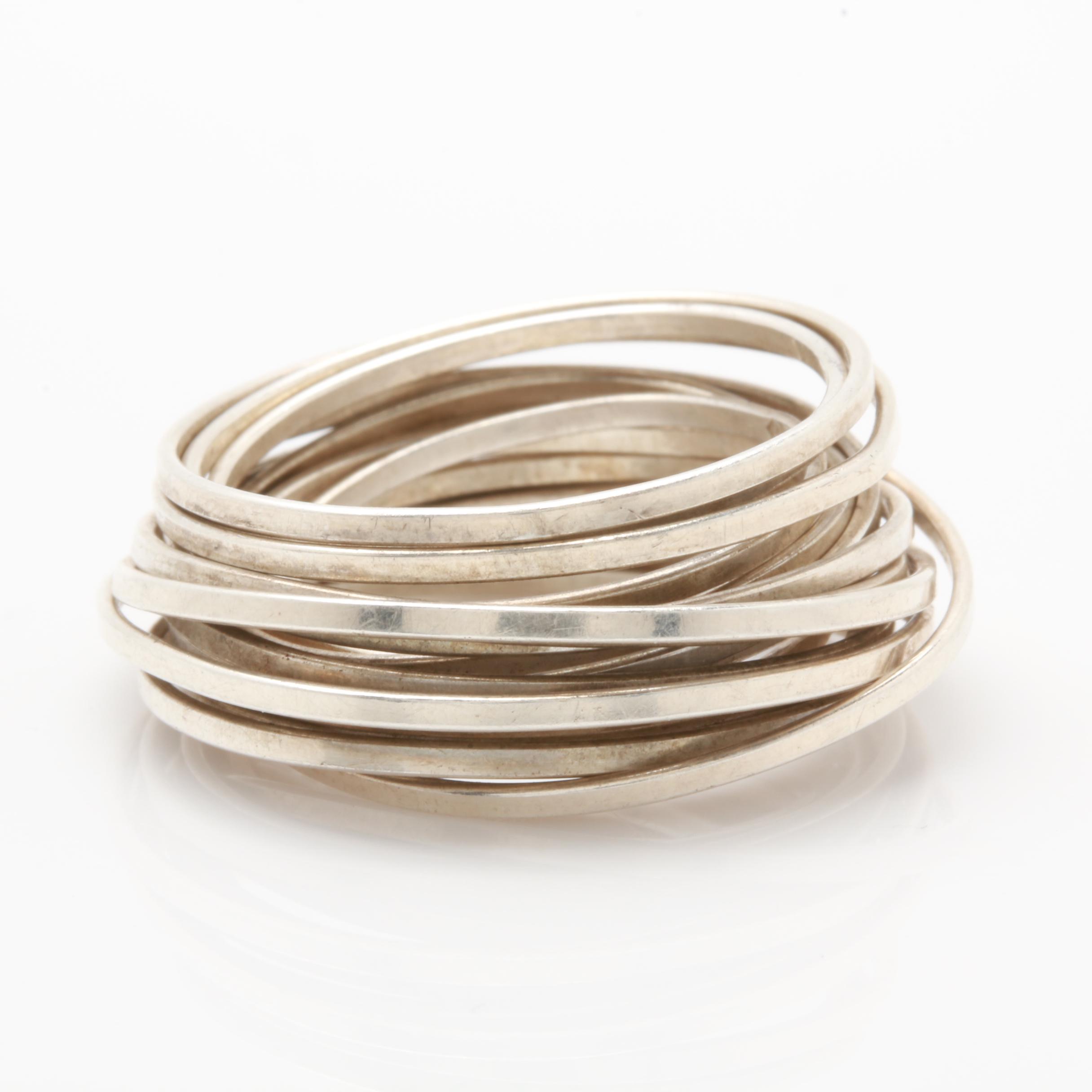 Circa 2001 English Made Sterling Silver Coiled Ring | Everything But ...