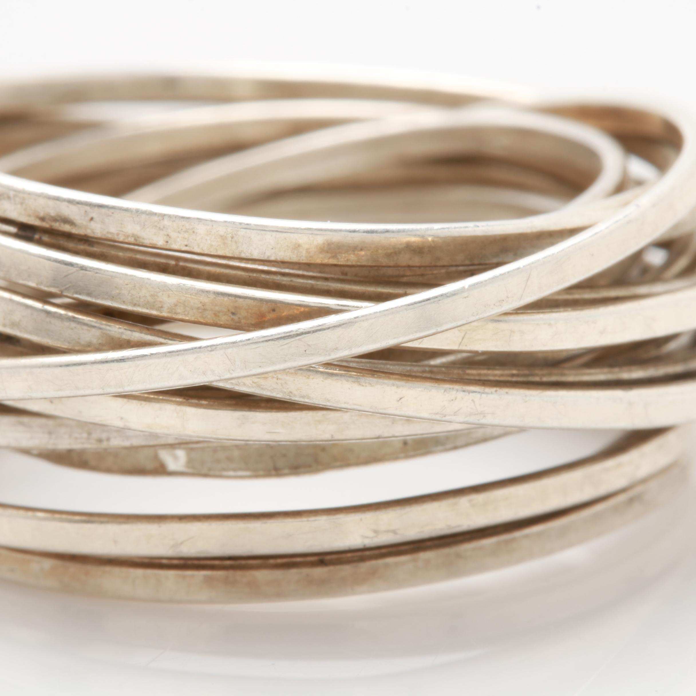 Circa 2001 English Made Sterling Silver Coiled Ring | Everything But ...