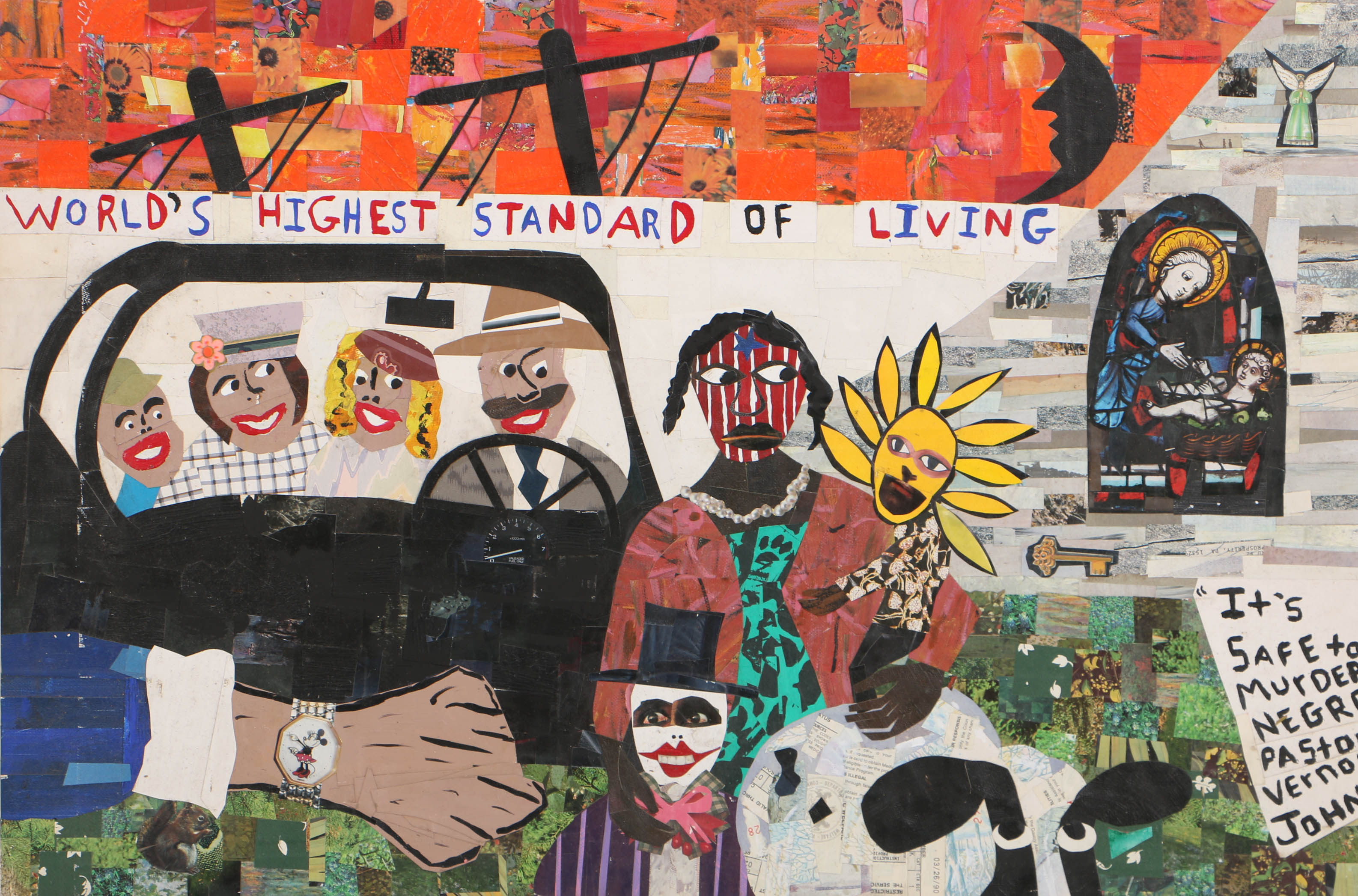 Jeff Zets Mixed Media Collage on Board | EBTH