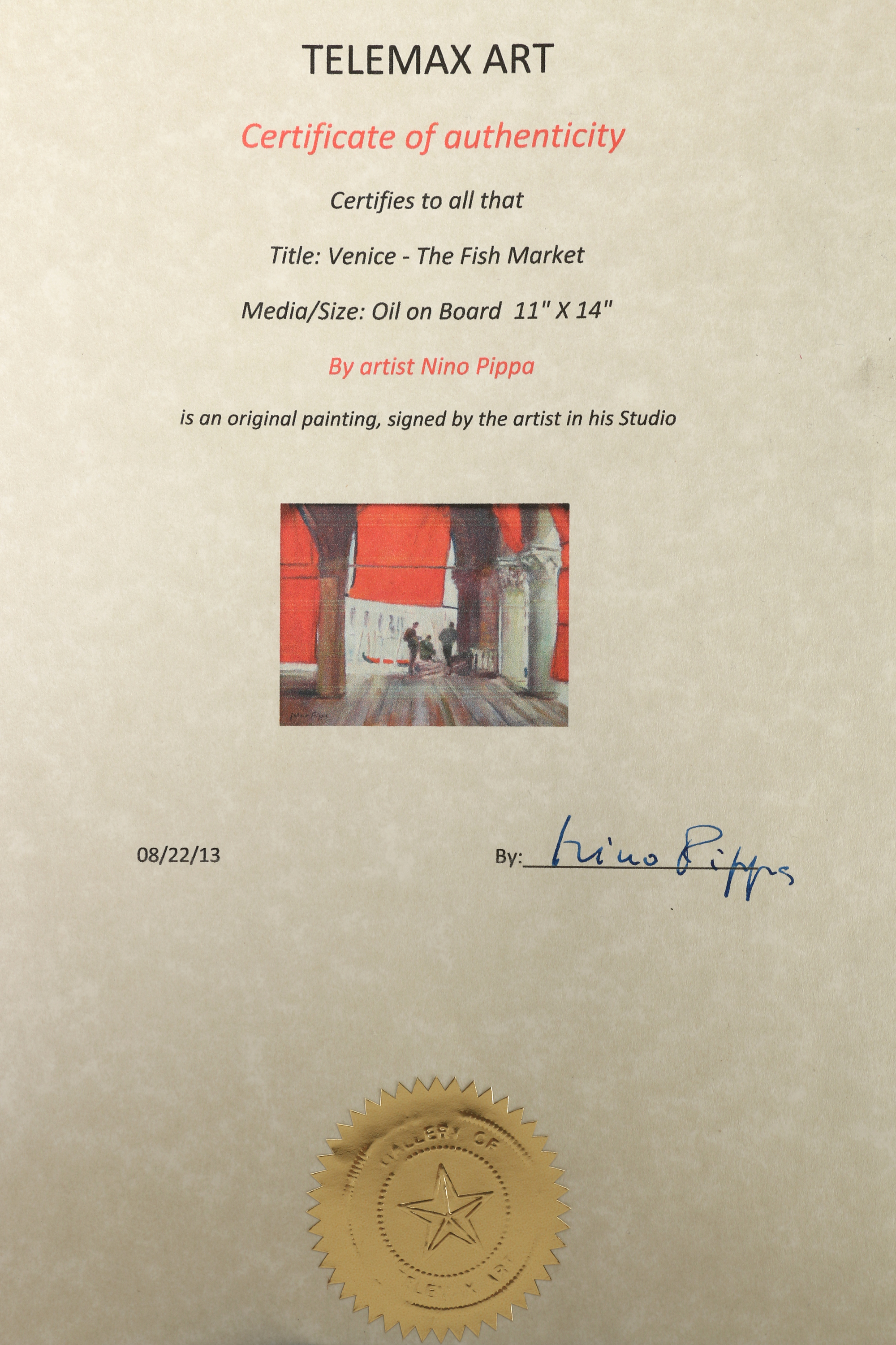 Nino Pippa Oil Painting "Venice - The Fish Market" | EBTH