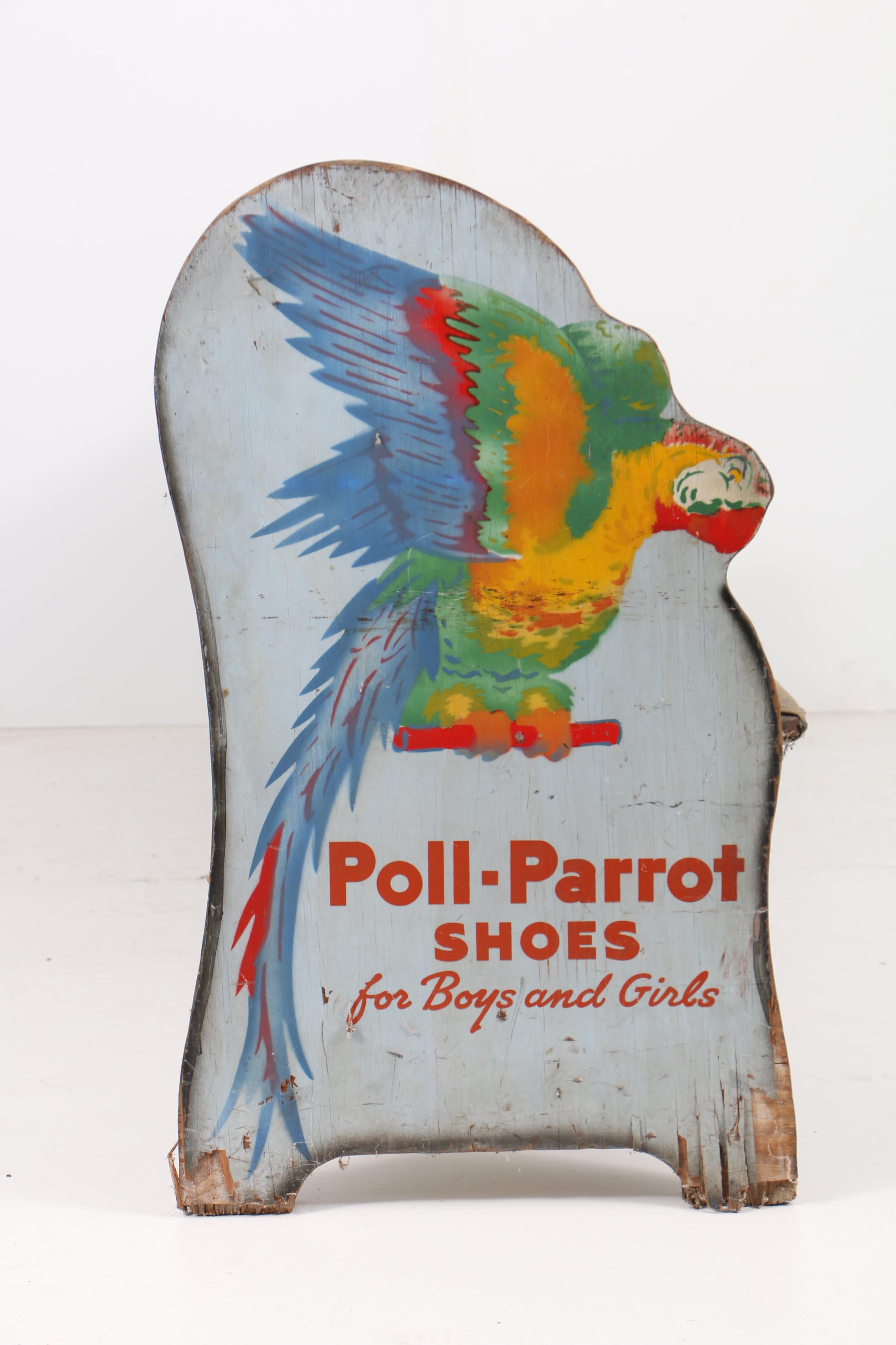 Vintage Poll-Parrot Shoes Child's Shoe Fitting Bench and Stool in ...