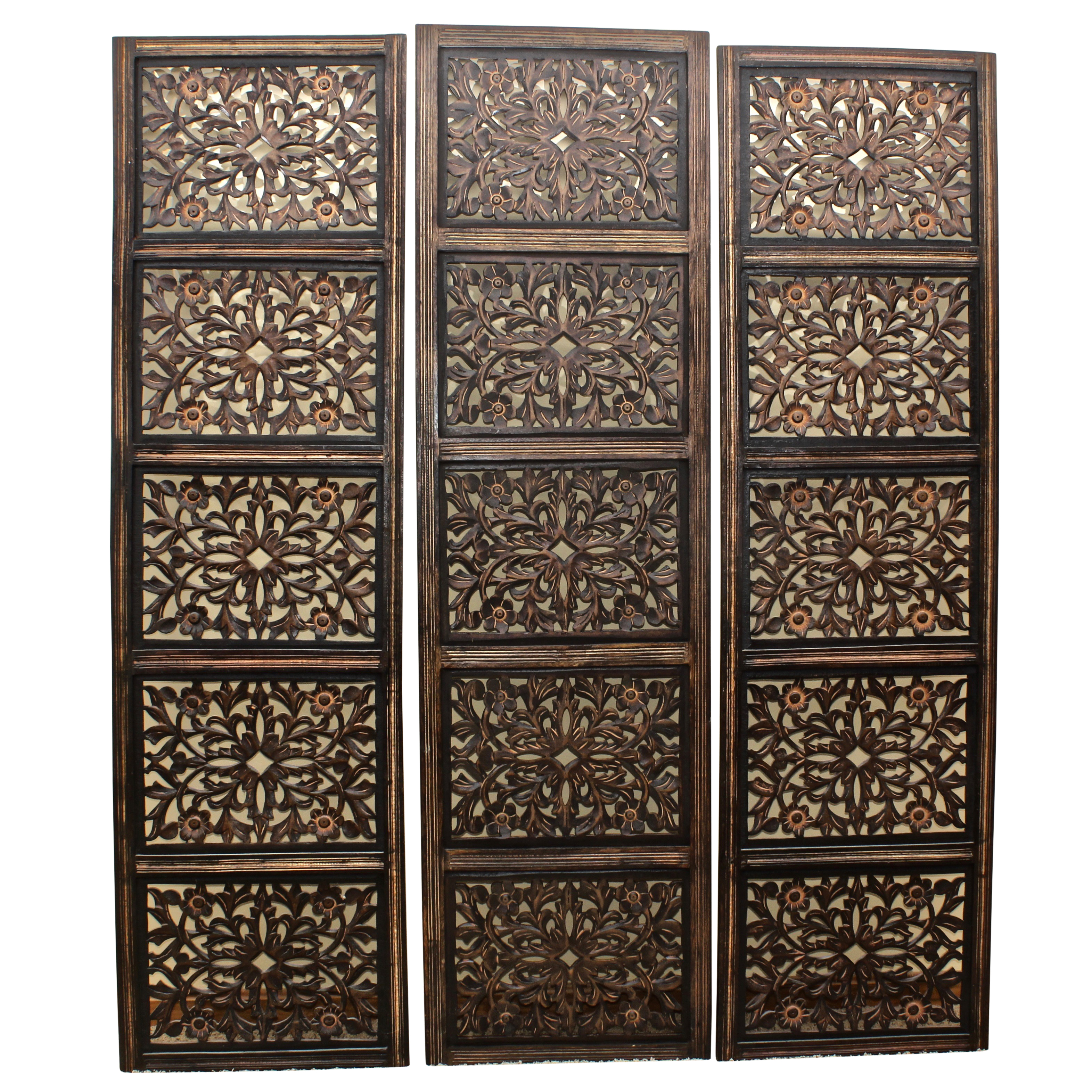 Three Hand-Carved Wooden Screens | EBTH