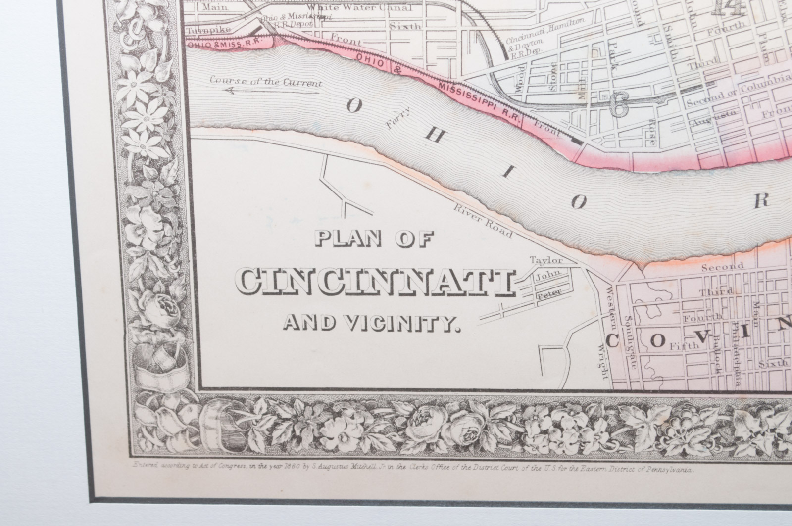 1860 Map "Plan of Cincinnati & Vicinity" | EBTH