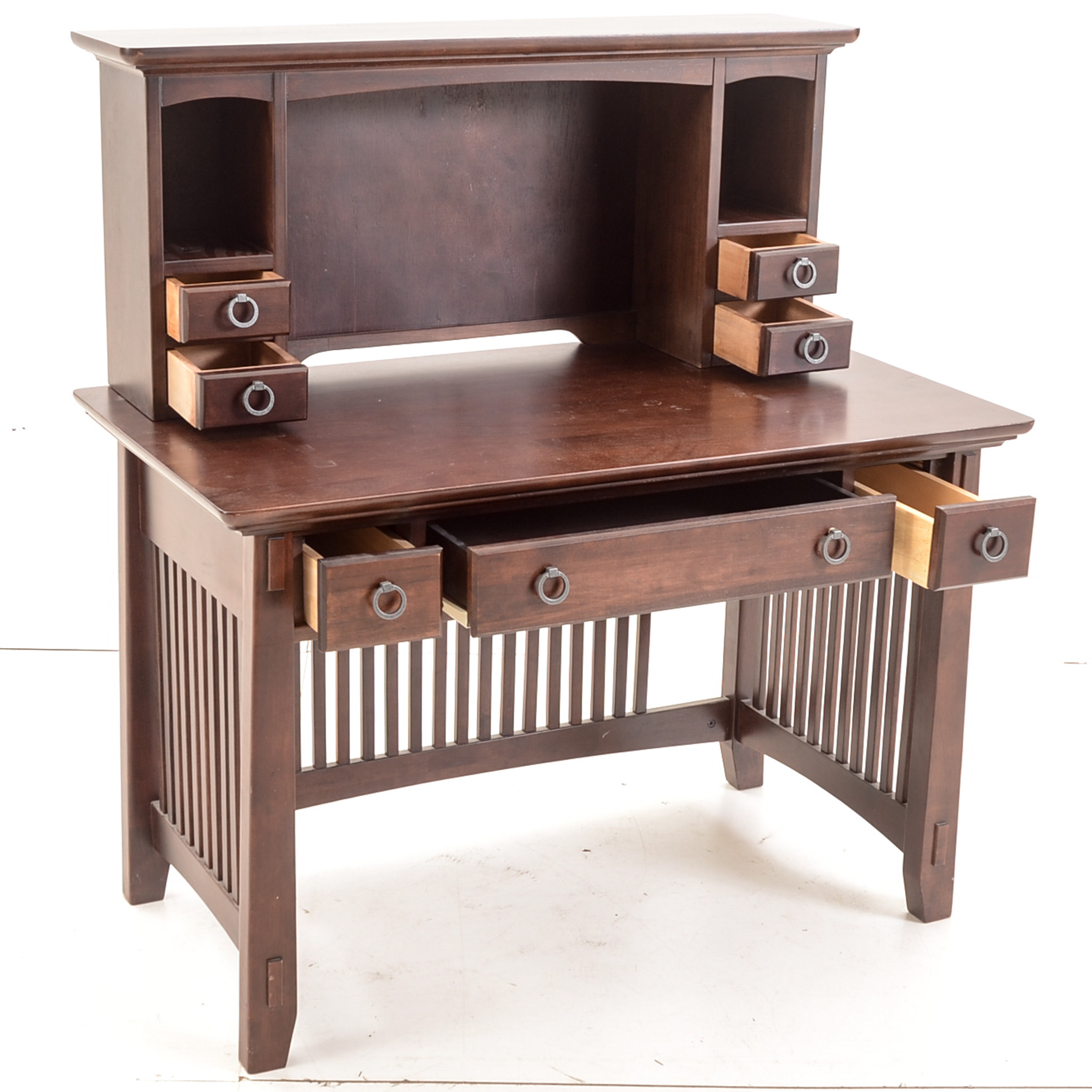 Mission Style Writing Table with Hutch | Everything But The House