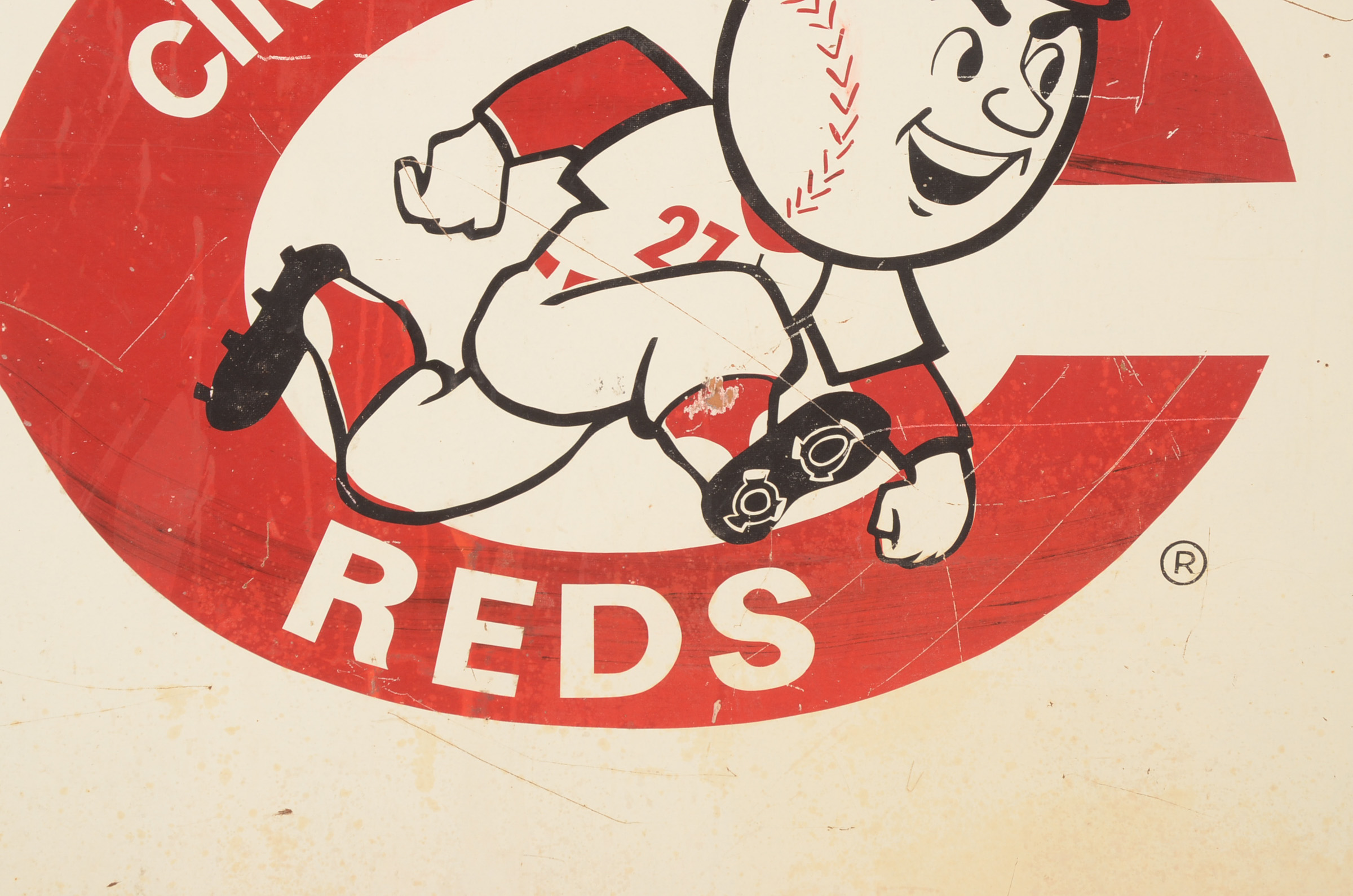 Large 1970s "Mr. Redlegs" Team Mascot Baseball Sign | EBTH