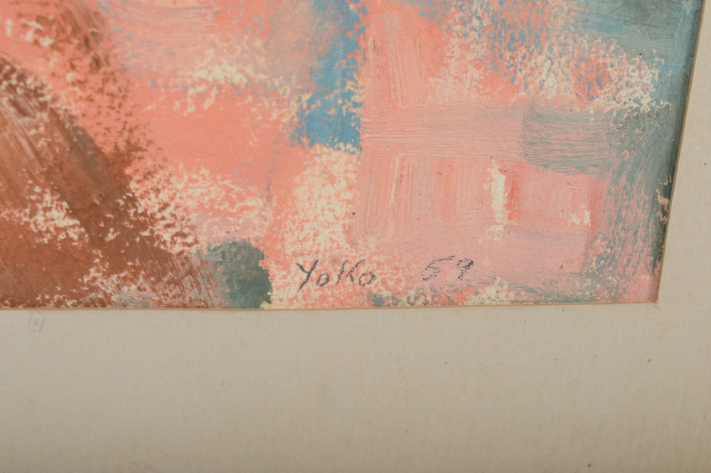 Signed James Yoko Oil-on-Paper Abstract Paintings | EBTH