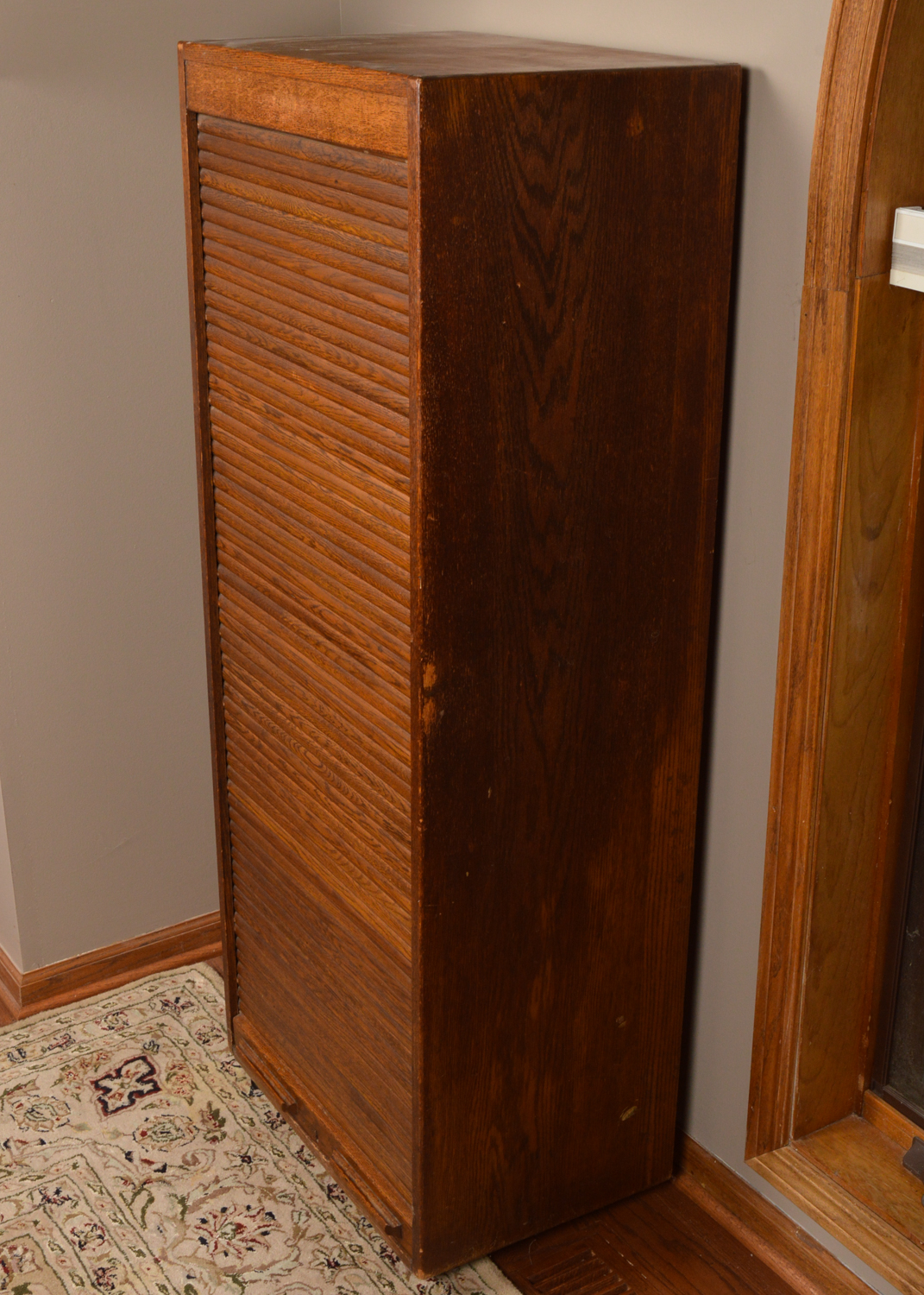 Oak Tambour Door Cabinet | EBTH