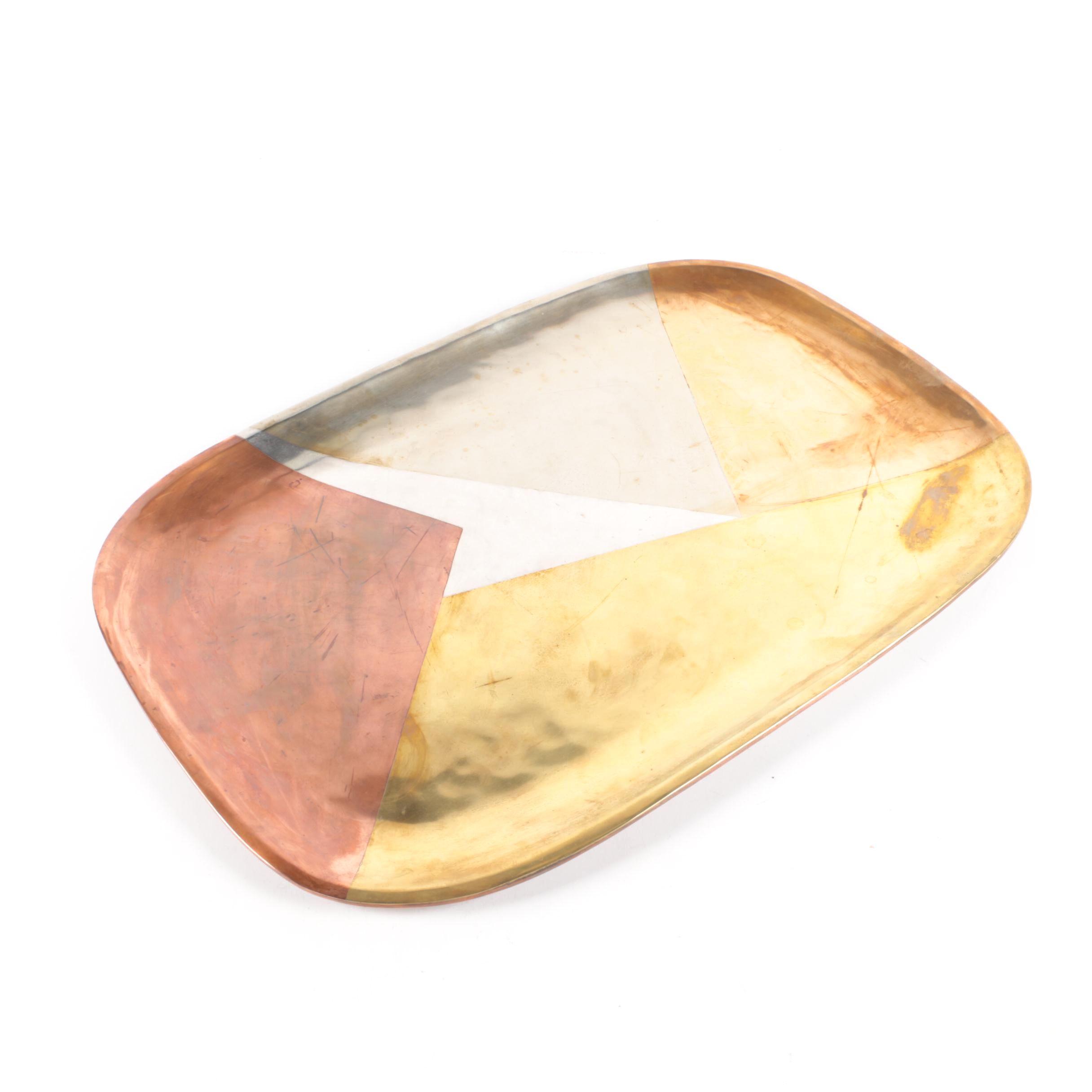 Mid Century Modern Los Castillo Mixed Metal Serving Tray | EBTH
