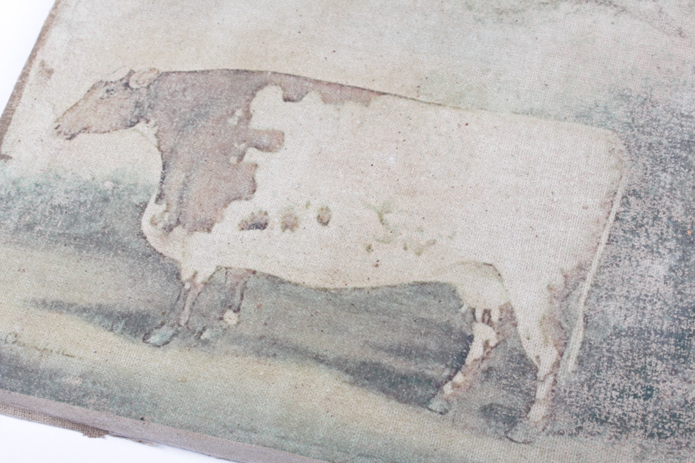 19th Century-Style Bovine Painting | Everything But The House