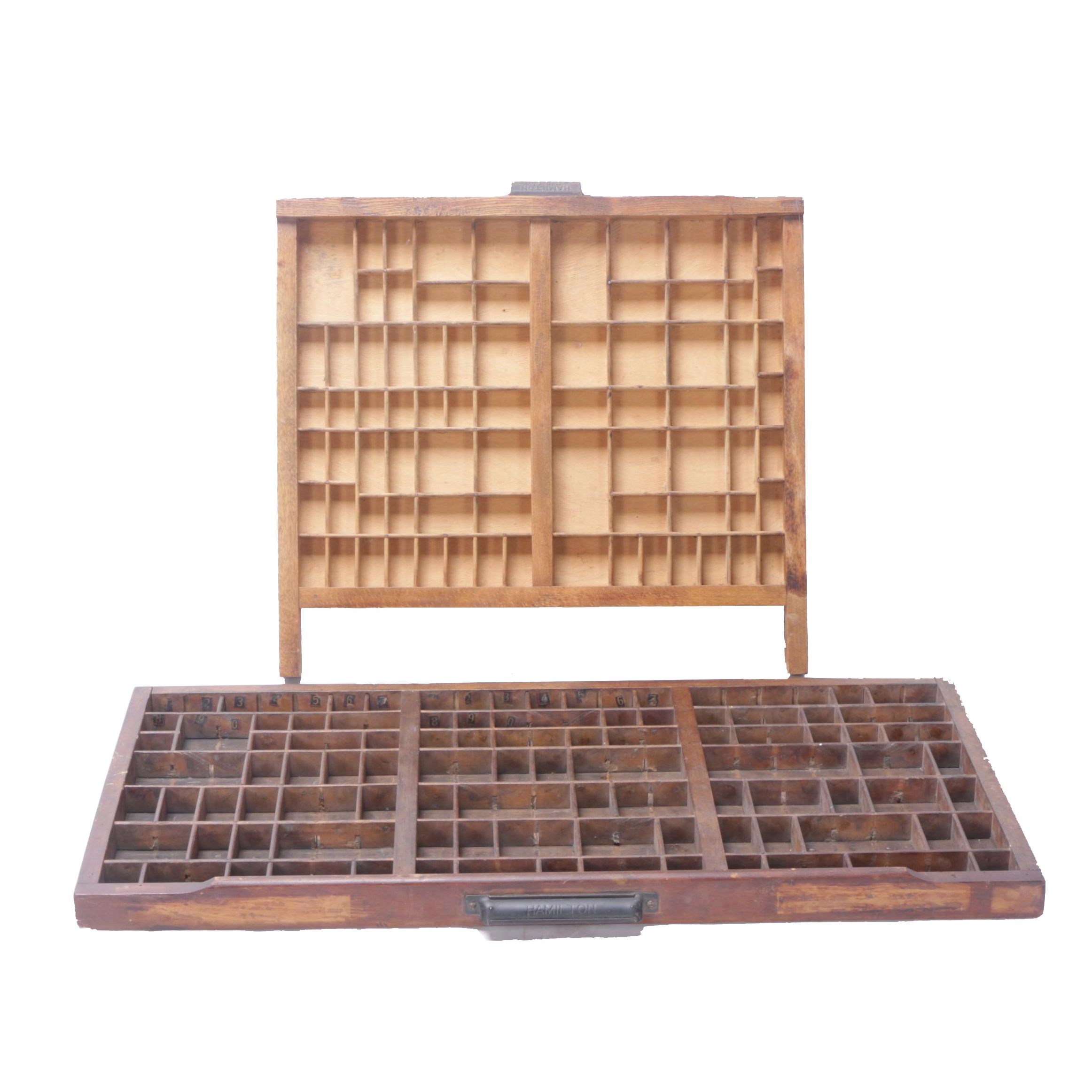 Vintage Hamilton Letterpress Typeface Drawers | EBTH