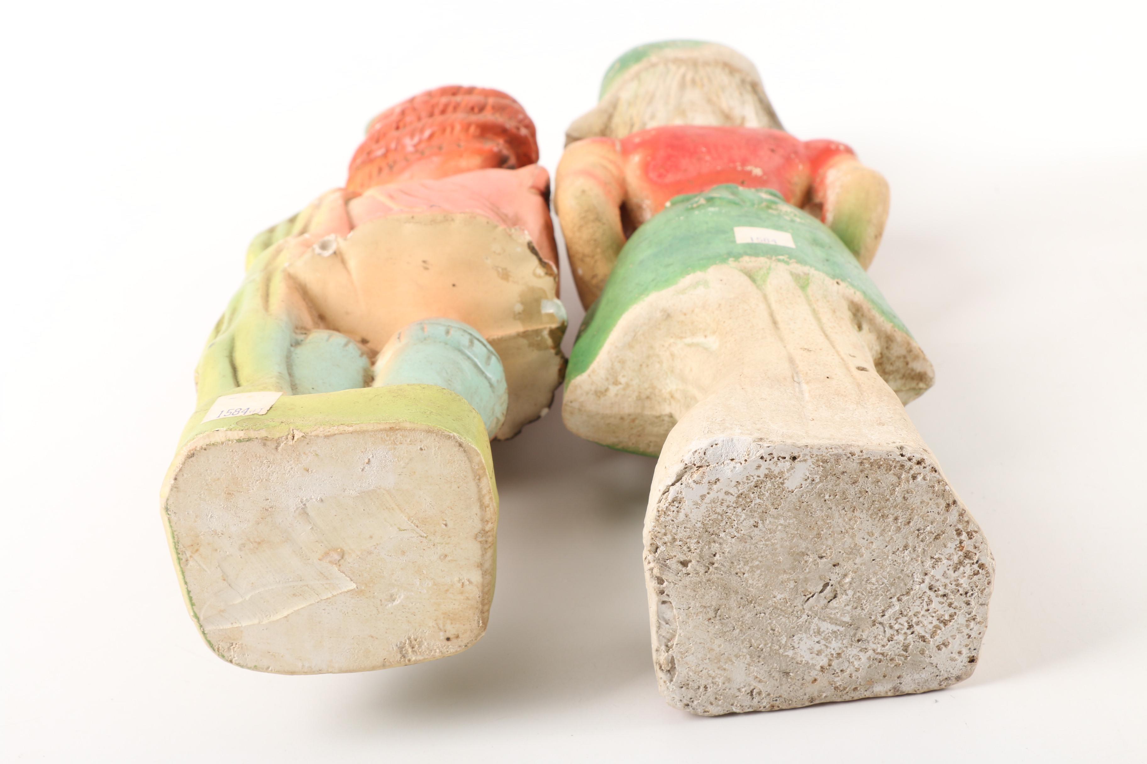 Circa 1920s Carnival Prize Chalkware Dolls | EBTH