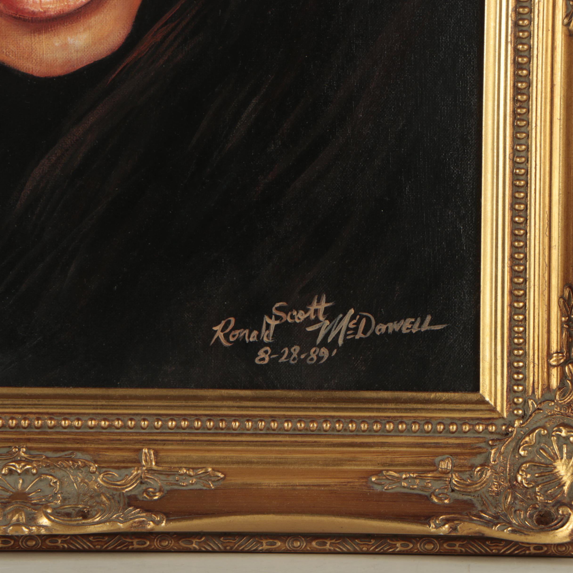 Dr. Ronald Scott McDowell 1989 Acrylic Painting of Natalie Cole and ...