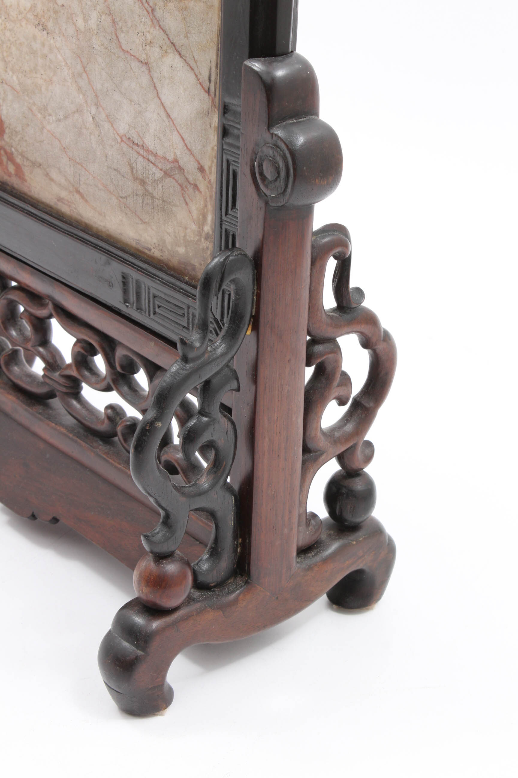 Antique Japanese Rosewood and Marble Table Screen | Everything But The ...