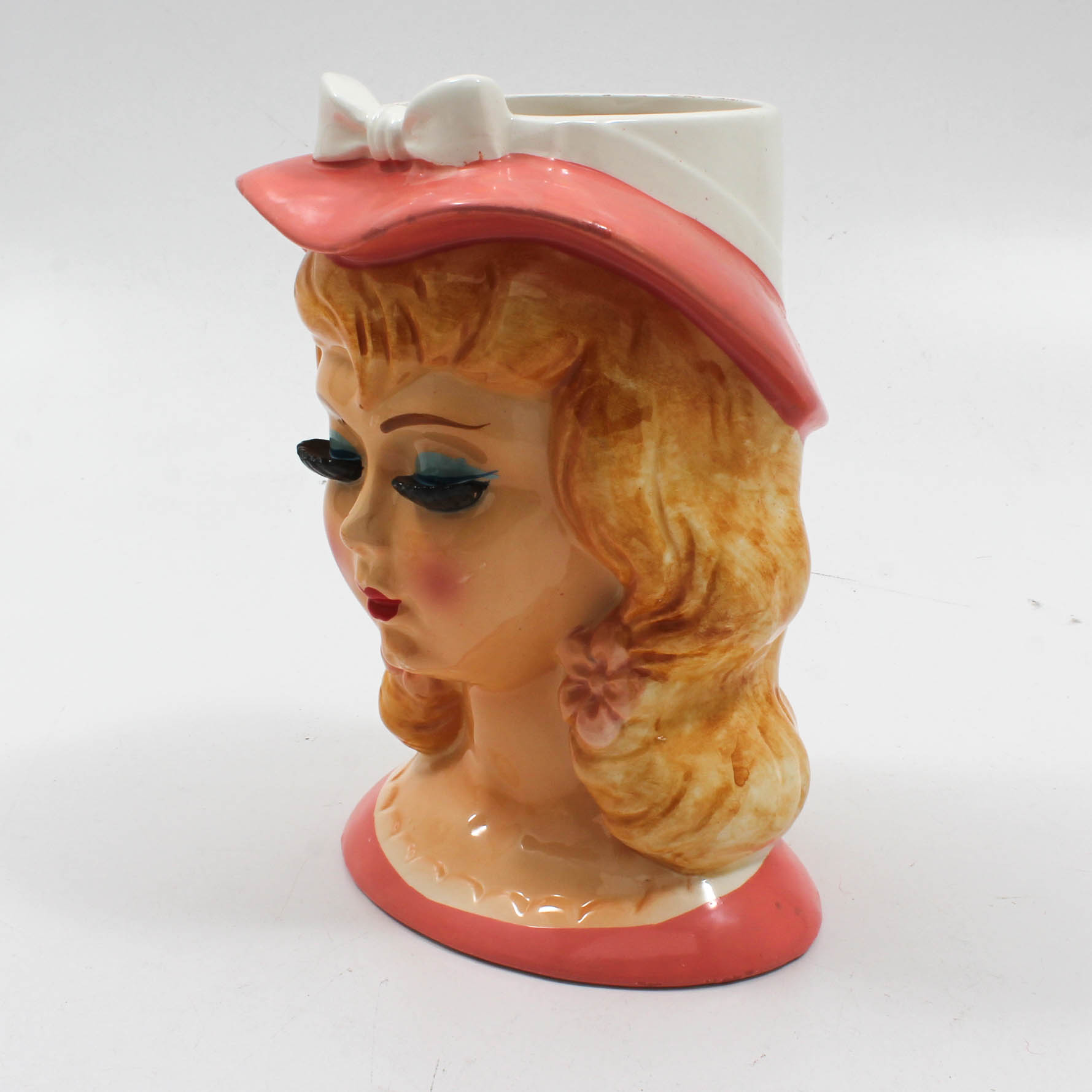 Four Vintage Porcelain Lady Head Vases with Hats | Everything But The House