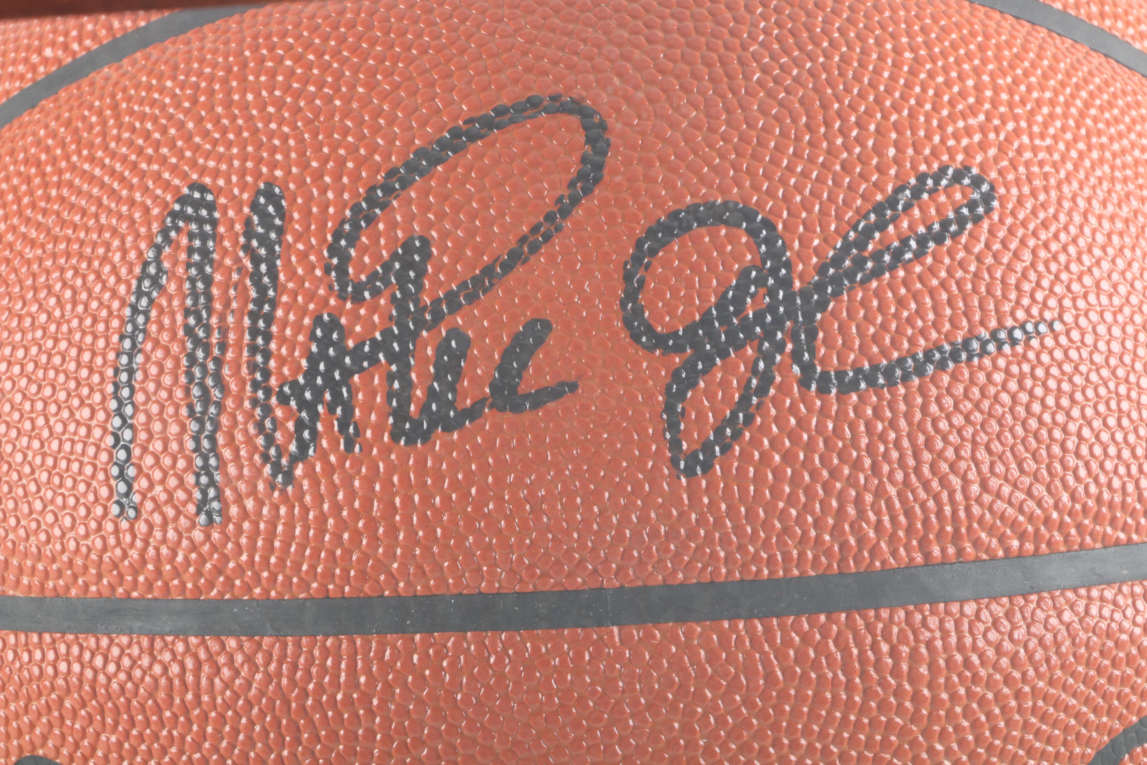 Magic Johnson Autographed Basketball with Display Case | EBTH
