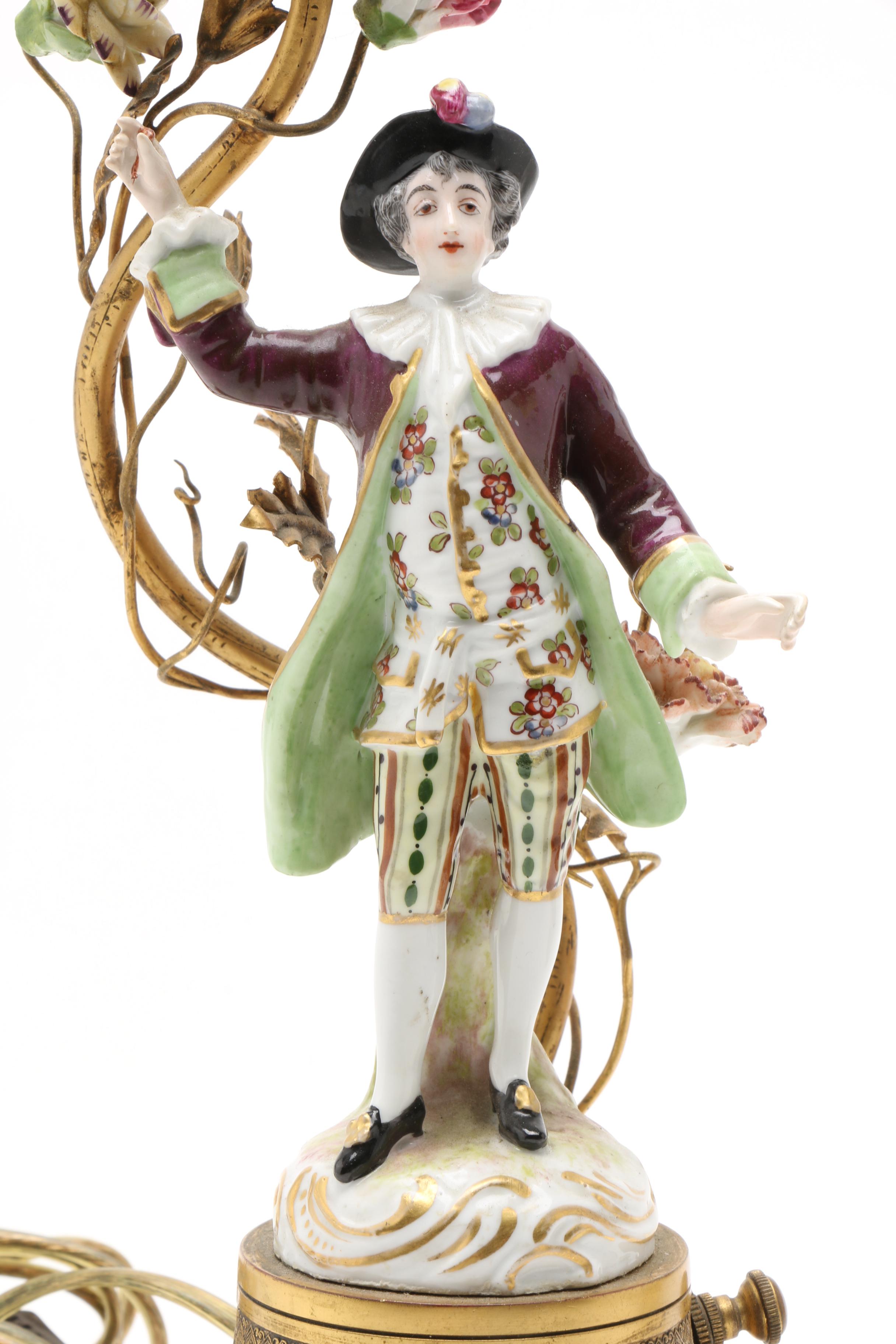 Pair Gilt-Metal Mounted Samson Style Porcelain Figural Lamps, 20th ...