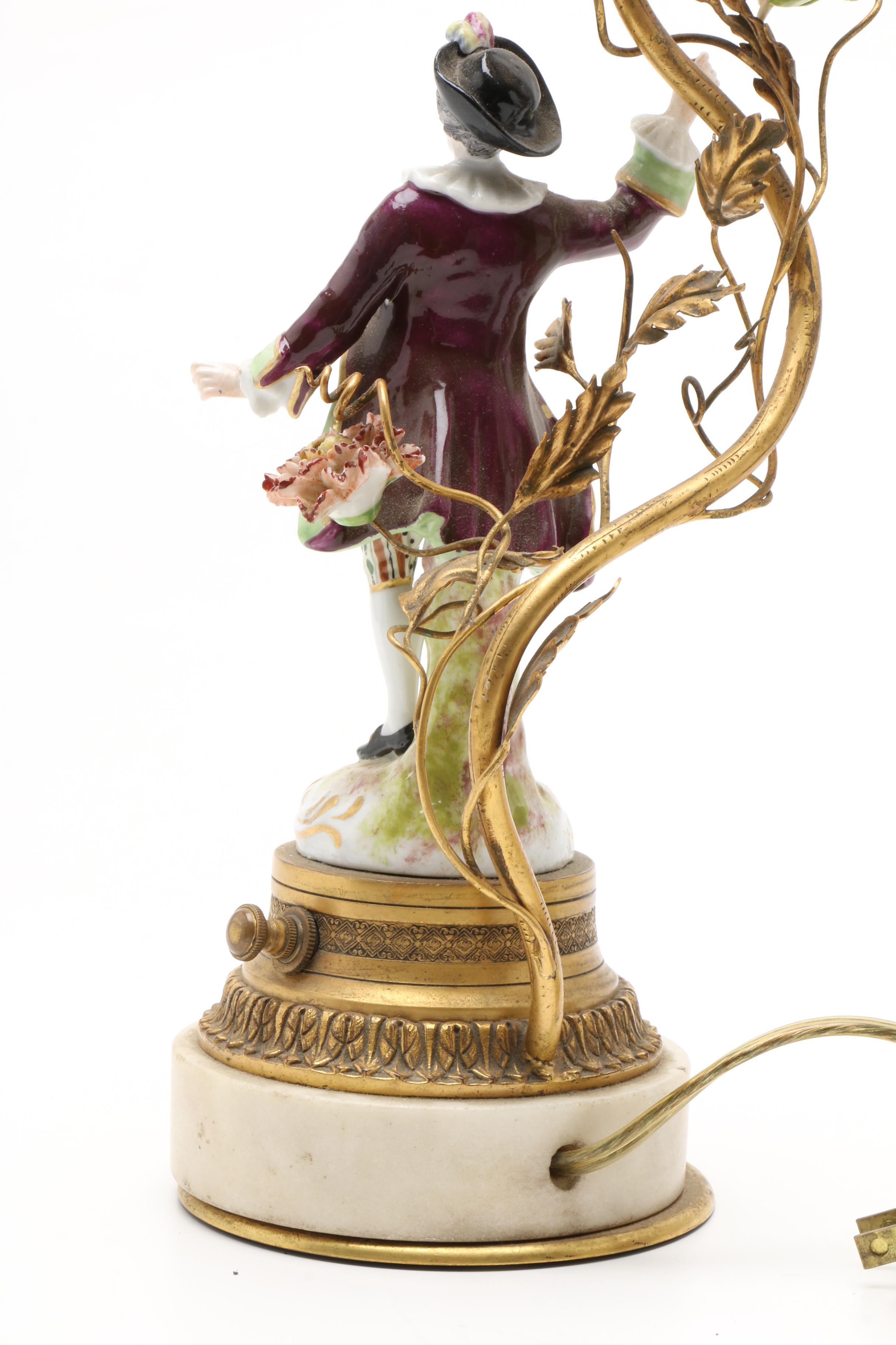 Pair Gilt-Metal Mounted Samson Style Porcelain Figural Lamps, 20th ...