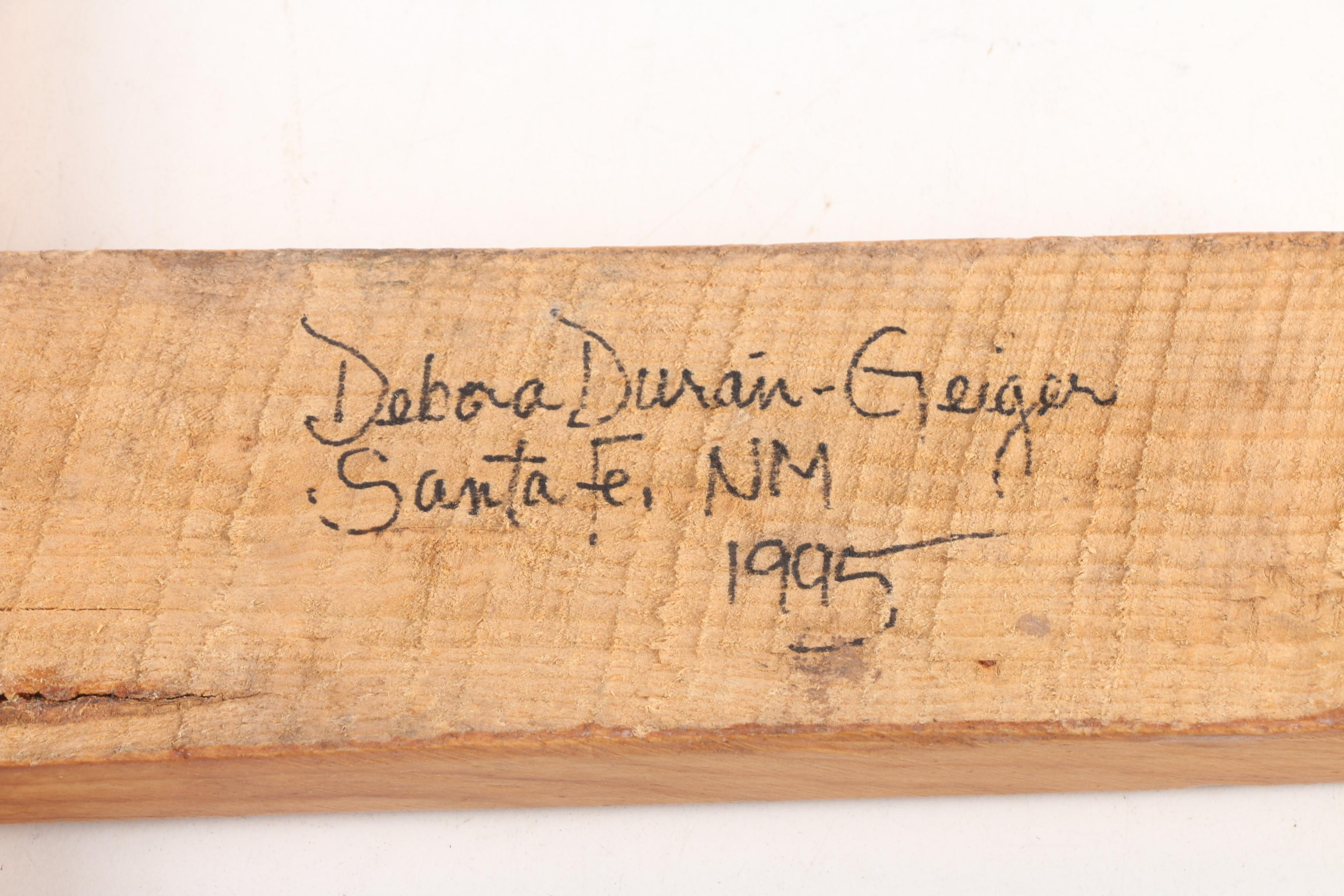 Debora Duran-Geiger Ceramic and Wood Cross with Cinnabar-Style Trinket ...