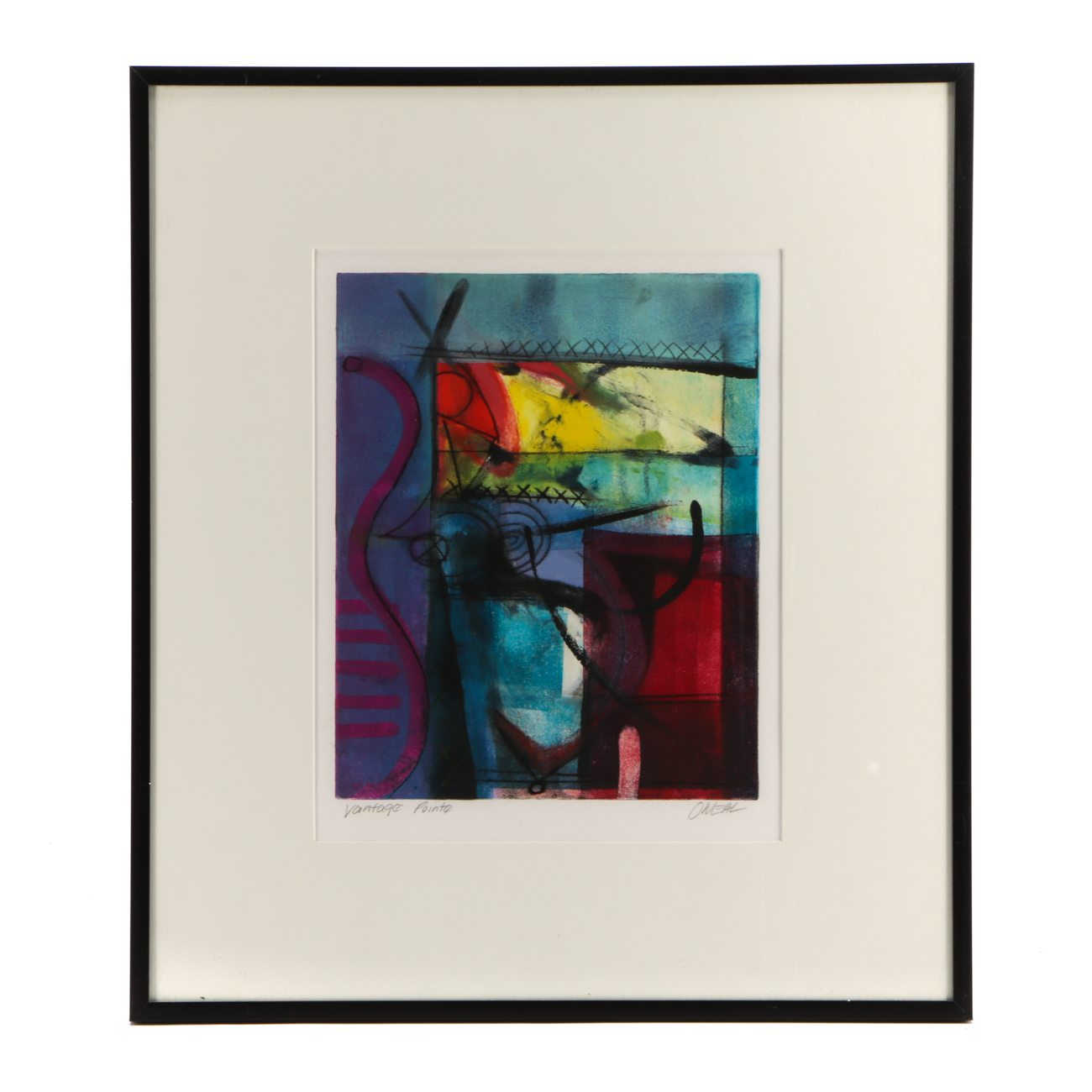 Janet O'Neal Color Monoprint on Paper "Vantage Point" | EBTH