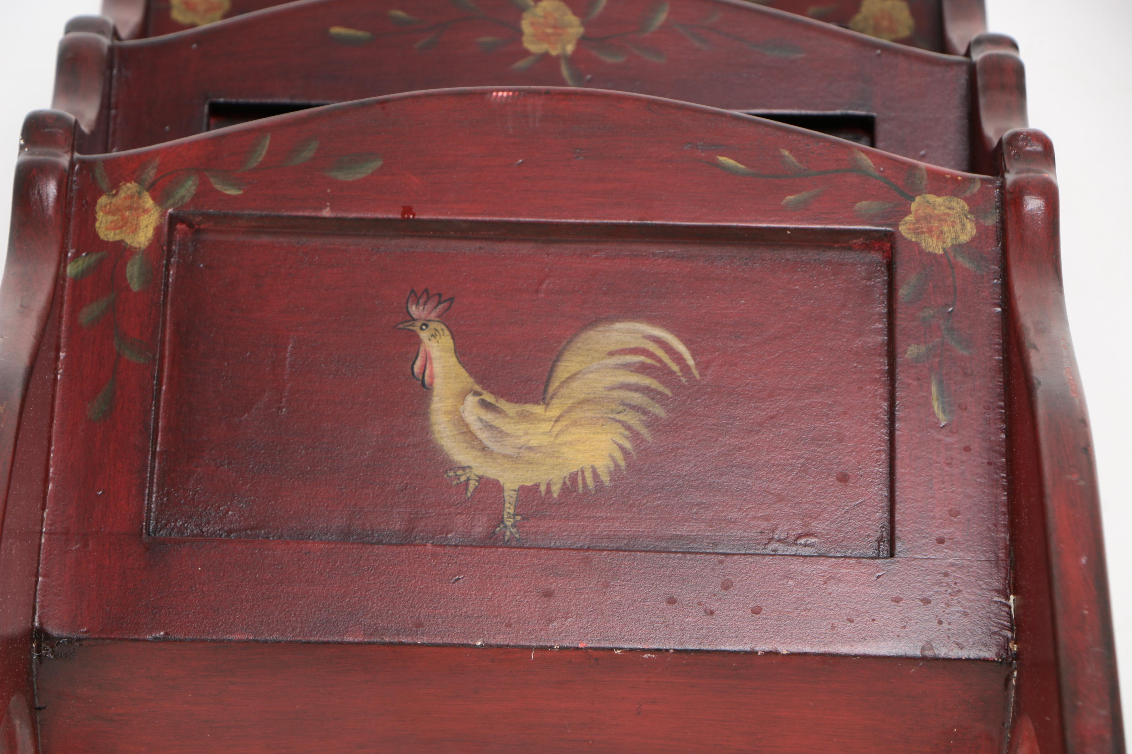 Wooden Chicken Themed Magazine Rack | EBTH