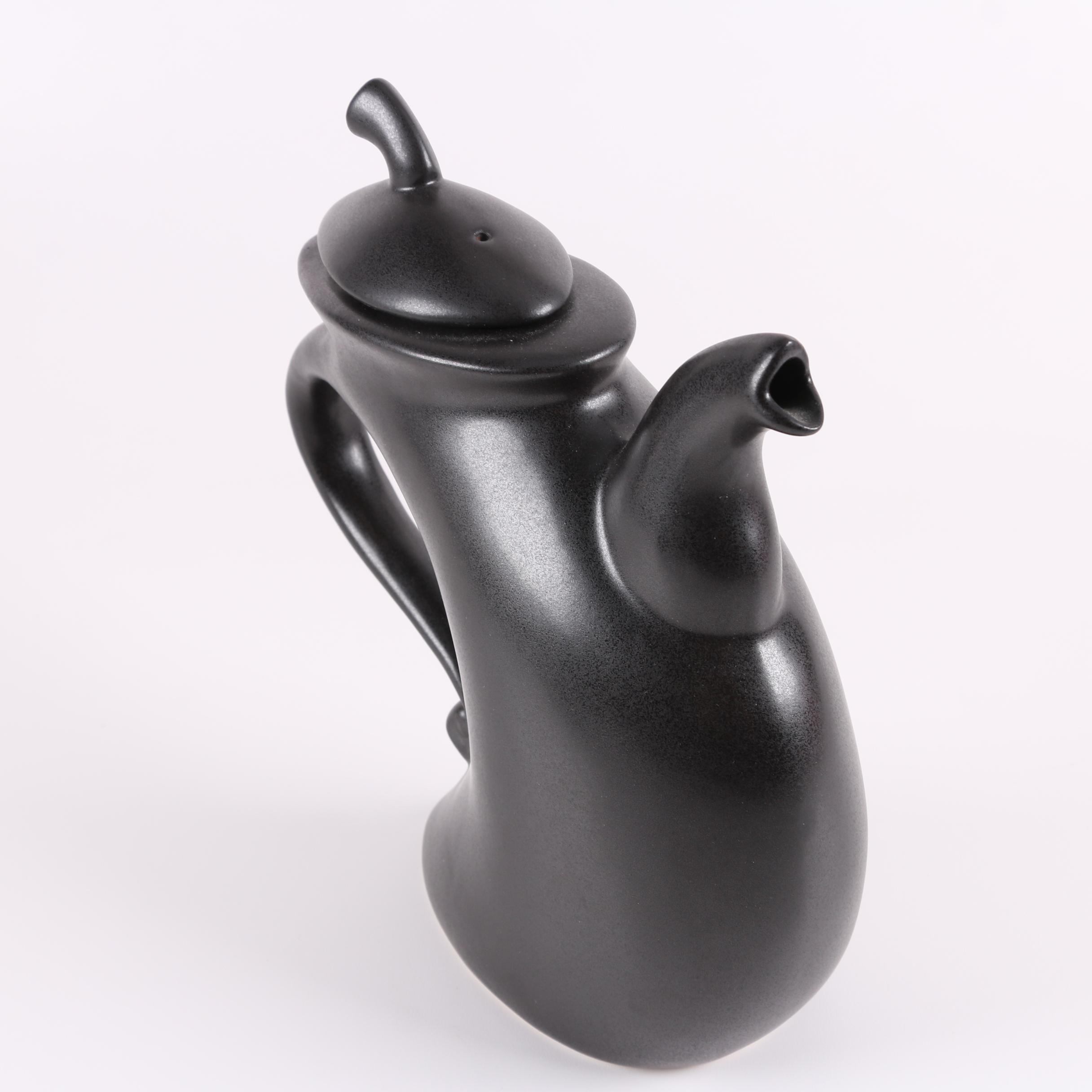 Signed Michael Lambert's "Dancing" Cast Ceramic Teapots with Serving ...