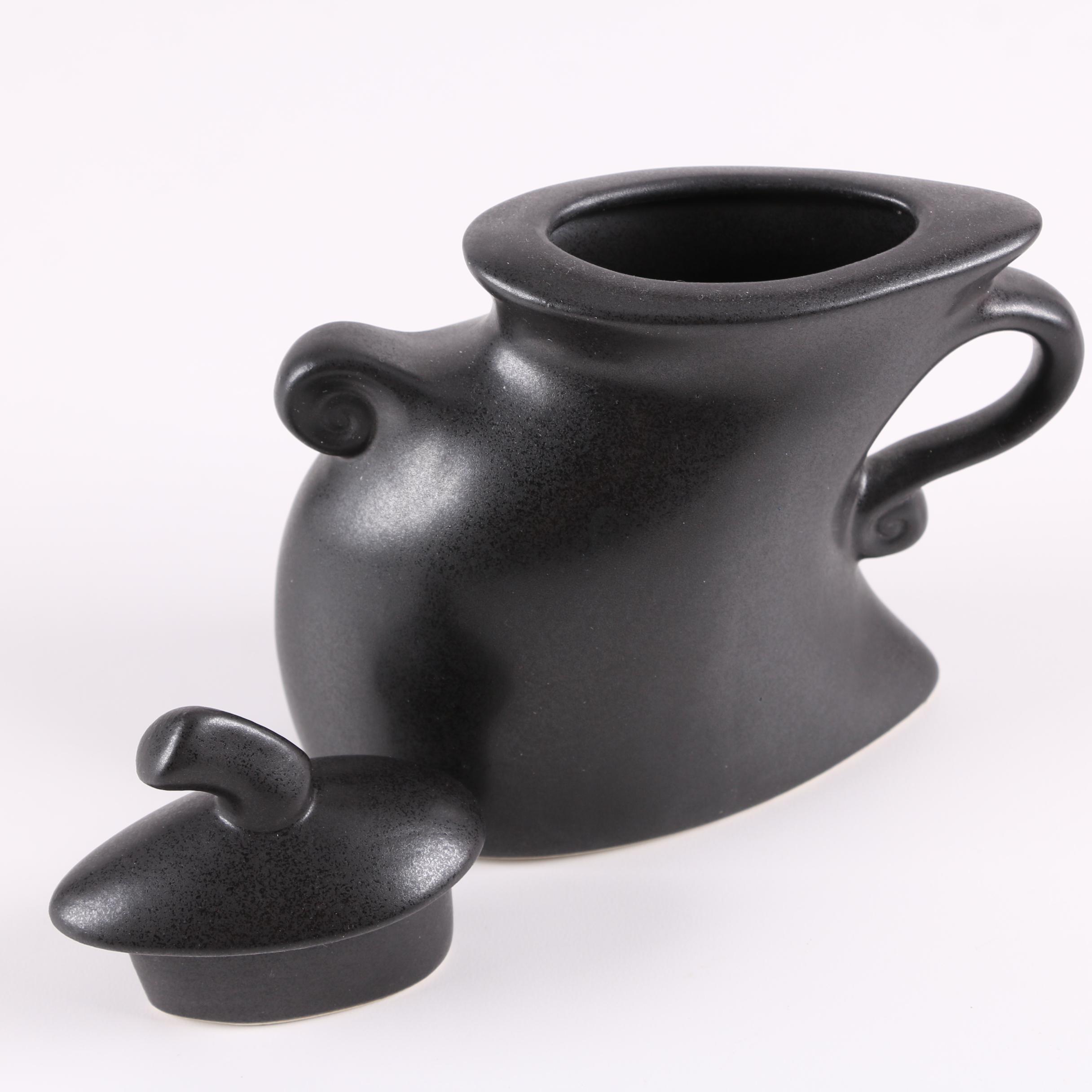 Signed Michael Lambert's "Dancing" Cast Ceramic Teapots with Serving ...