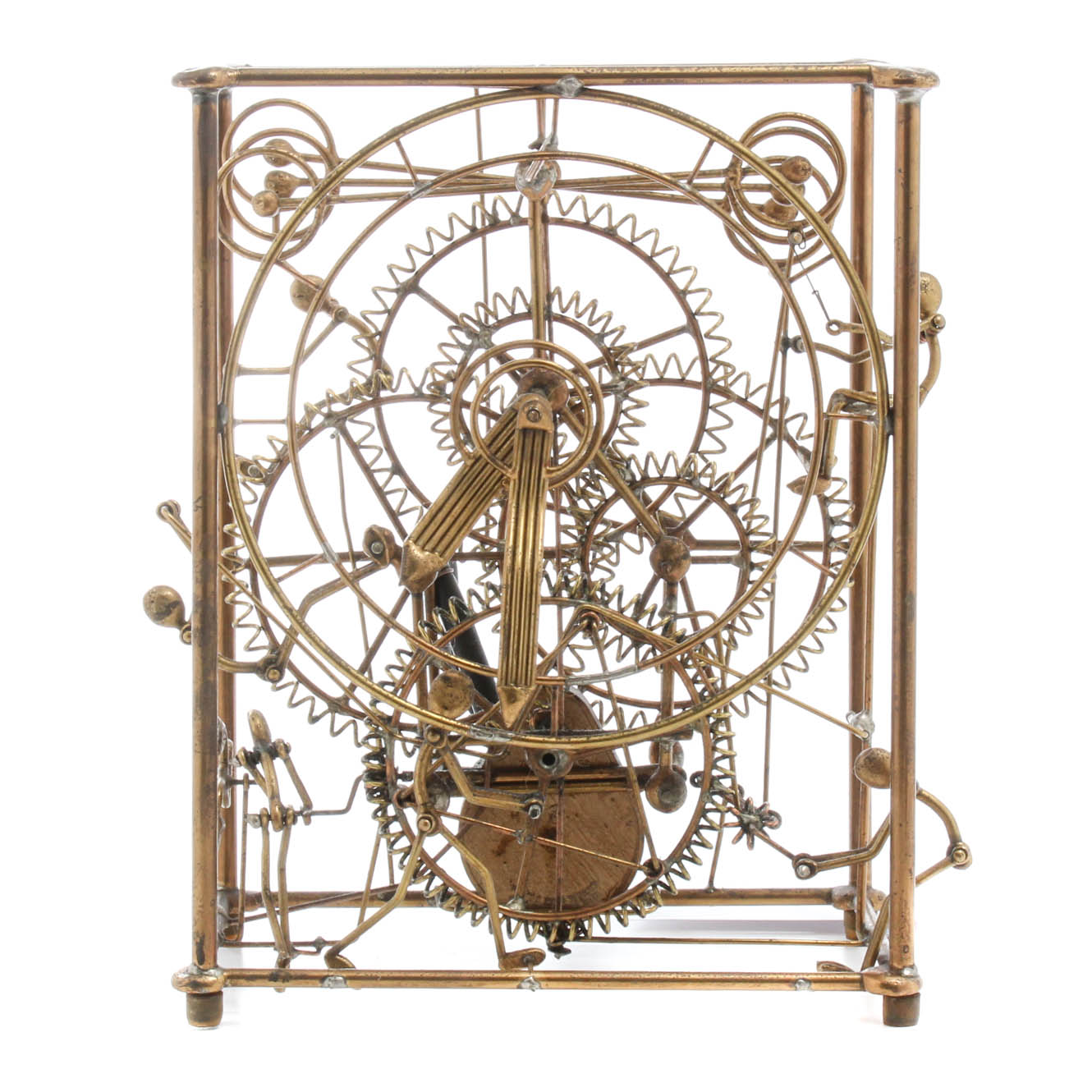 Gordon Bradt Brass Kinetic Sculpture "Six Man Clock" | Everything But ...