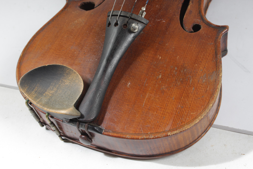C. 1930s German Stradivarius Copy 4/4 Conservatory Violin with Case | EBTH