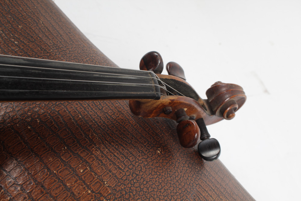 C. 1930s German Stradivarius Copy 4/4 Conservatory Violin with Case | EBTH