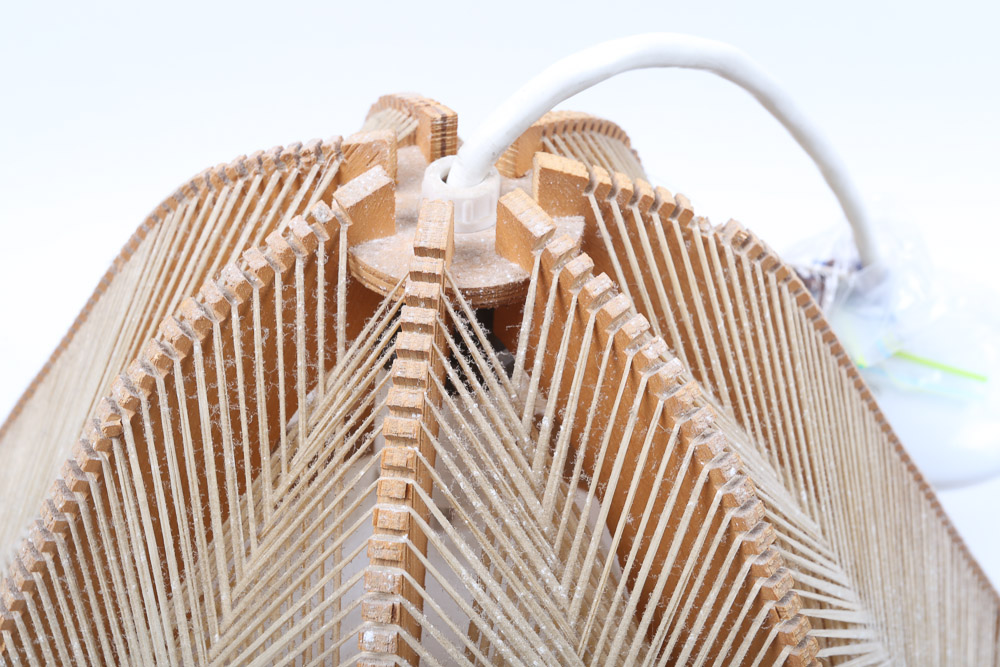 Mid Century Modern Wood and String Pendant Light | EBTH