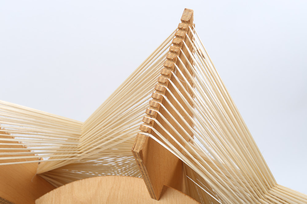 Mid Century Modern Wood and String Pendant Light | EBTH