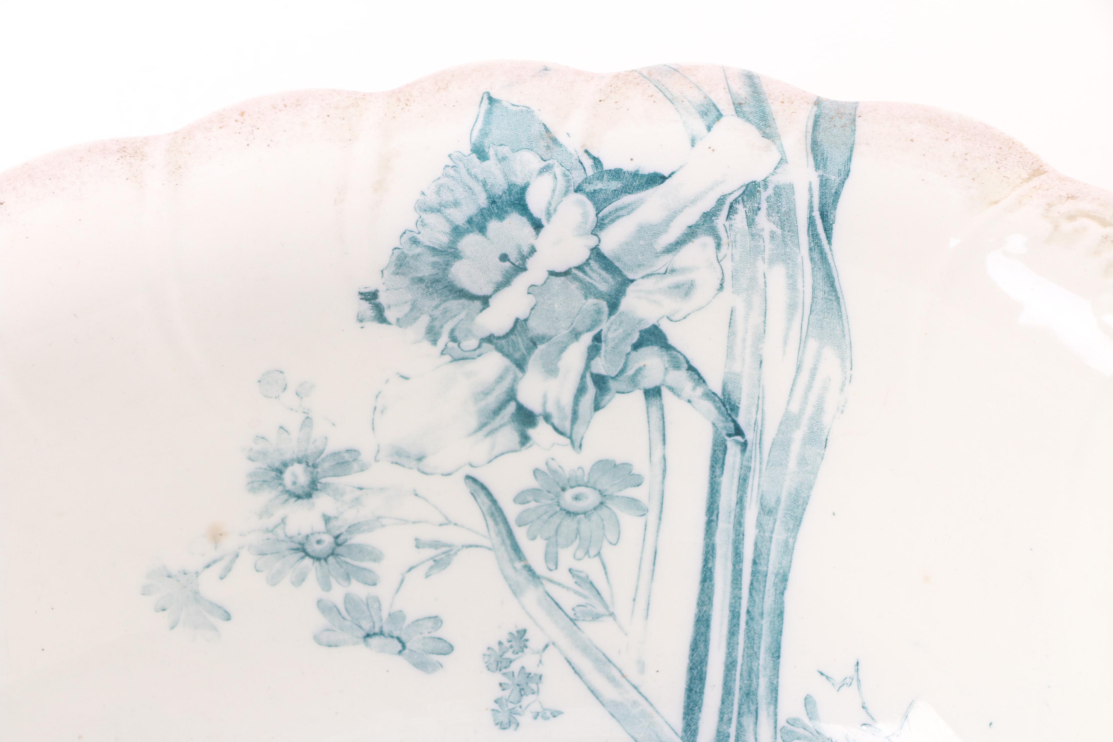 Victorian Porcelain Pitcher and Basin by Furnivals, Late 19th Century ...