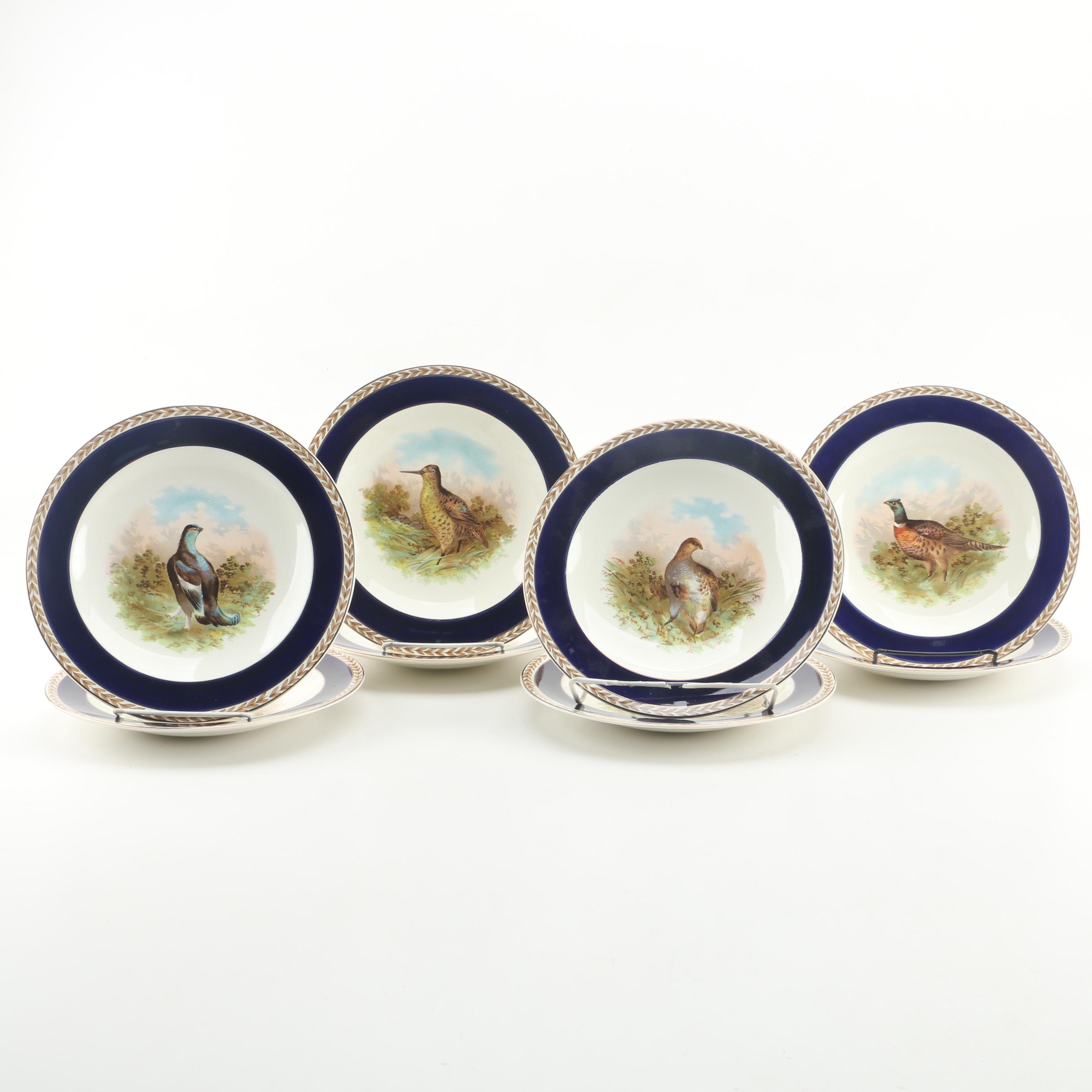 Set of Eight Crown Ducal Porcelain Game Bird Dinner Plates | EBTH
