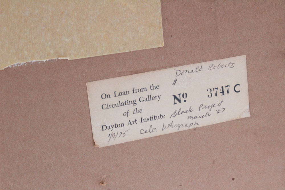 Donald Roberts 1969 Color Lithograph "Black Project" | EBTH