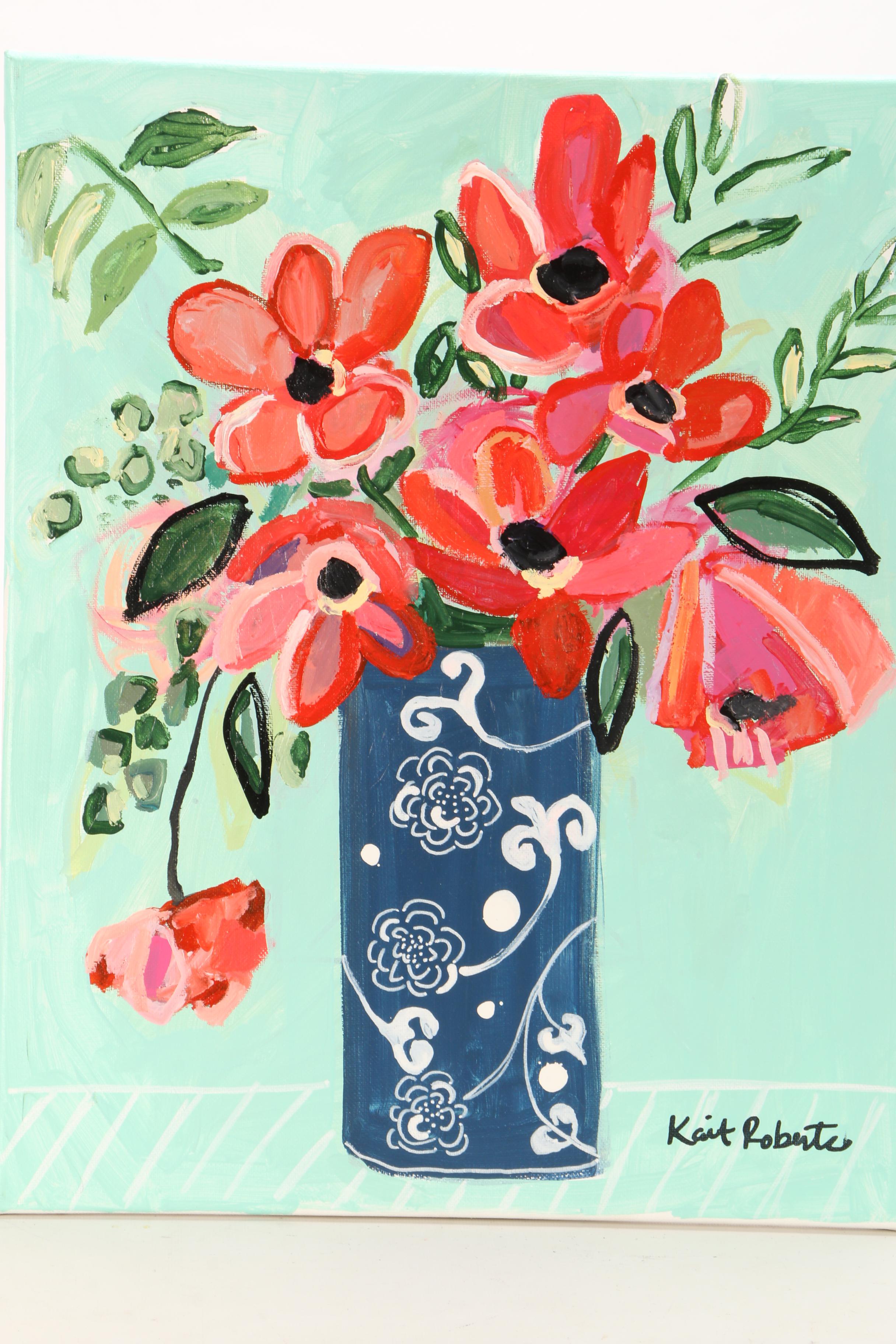 Kait Roberts Contemporary Acrylic Painting "In a Blue Moon" | EBTH