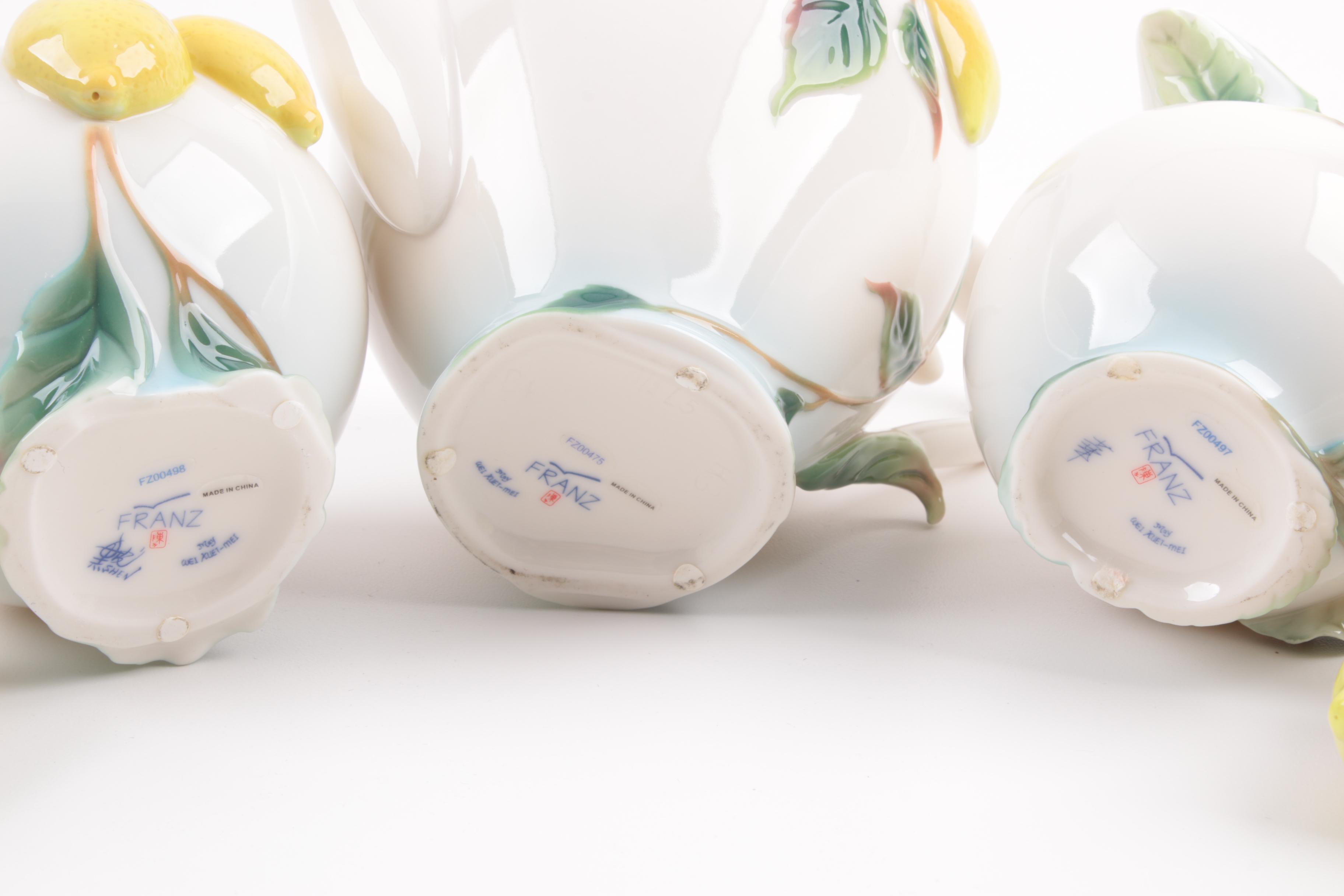 Franz Collection Lemon Tea Set And Tray | EBTH