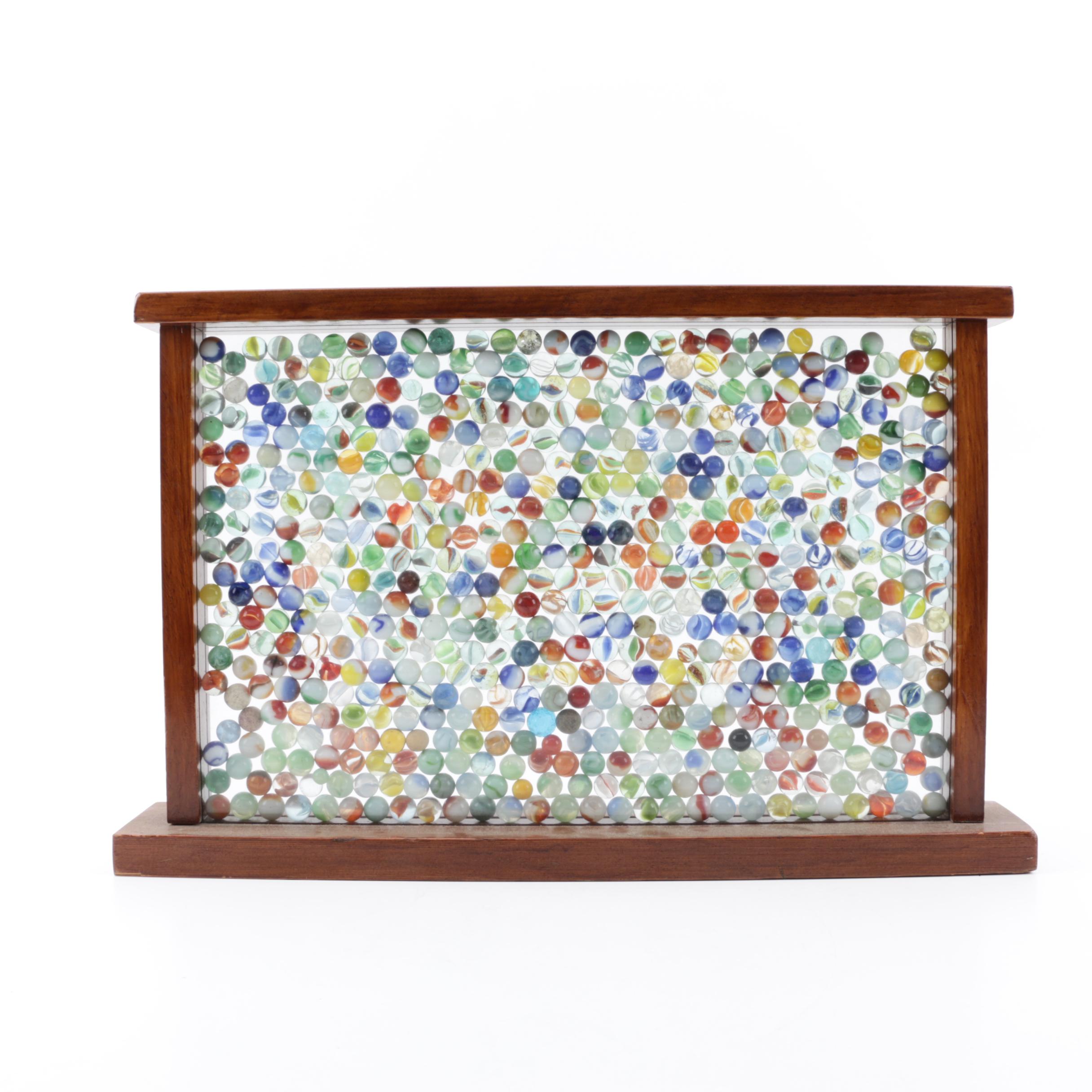 Display Case with Glass Marbles | EBTH