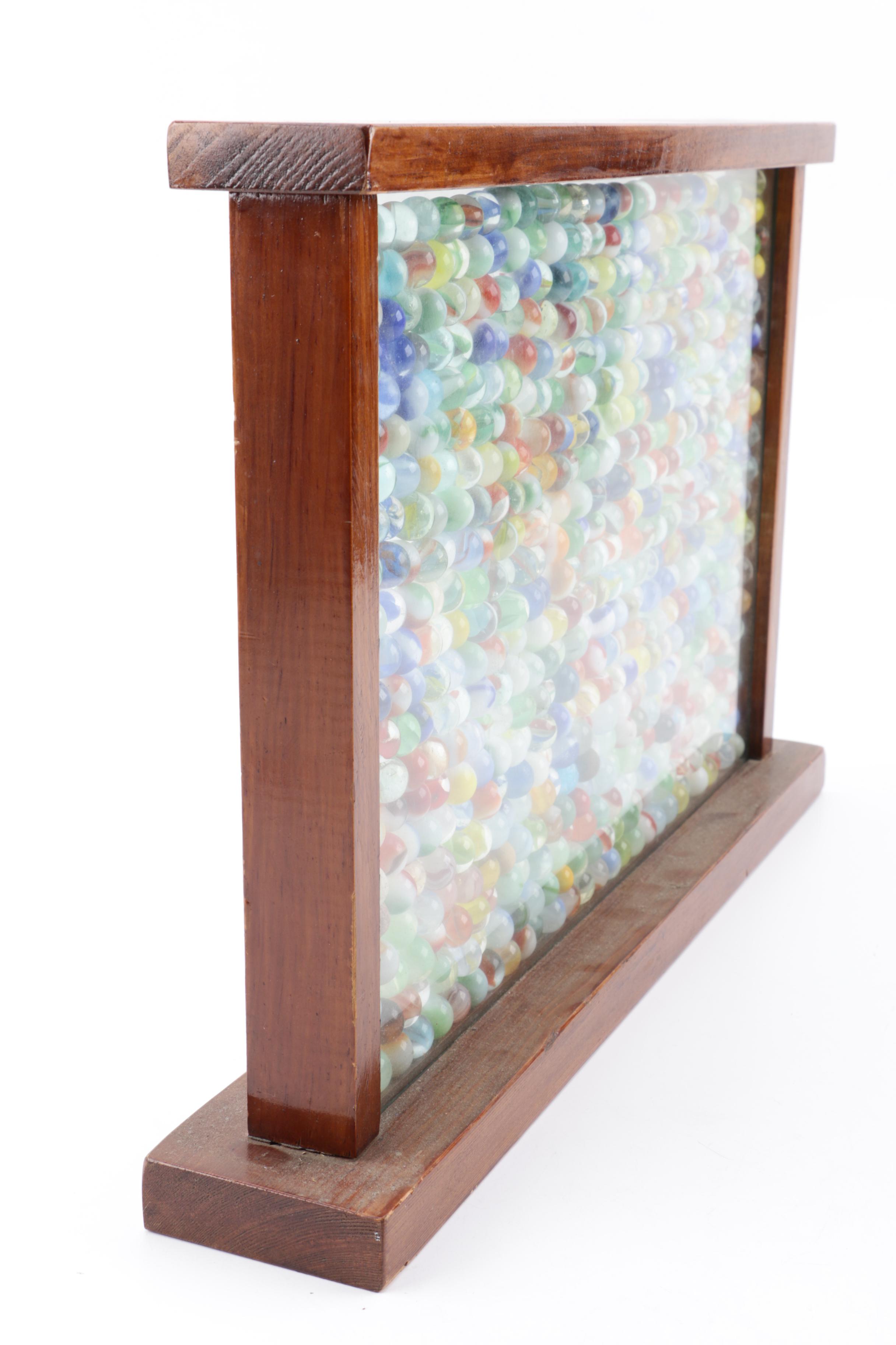 Display Case with Glass Marbles | EBTH