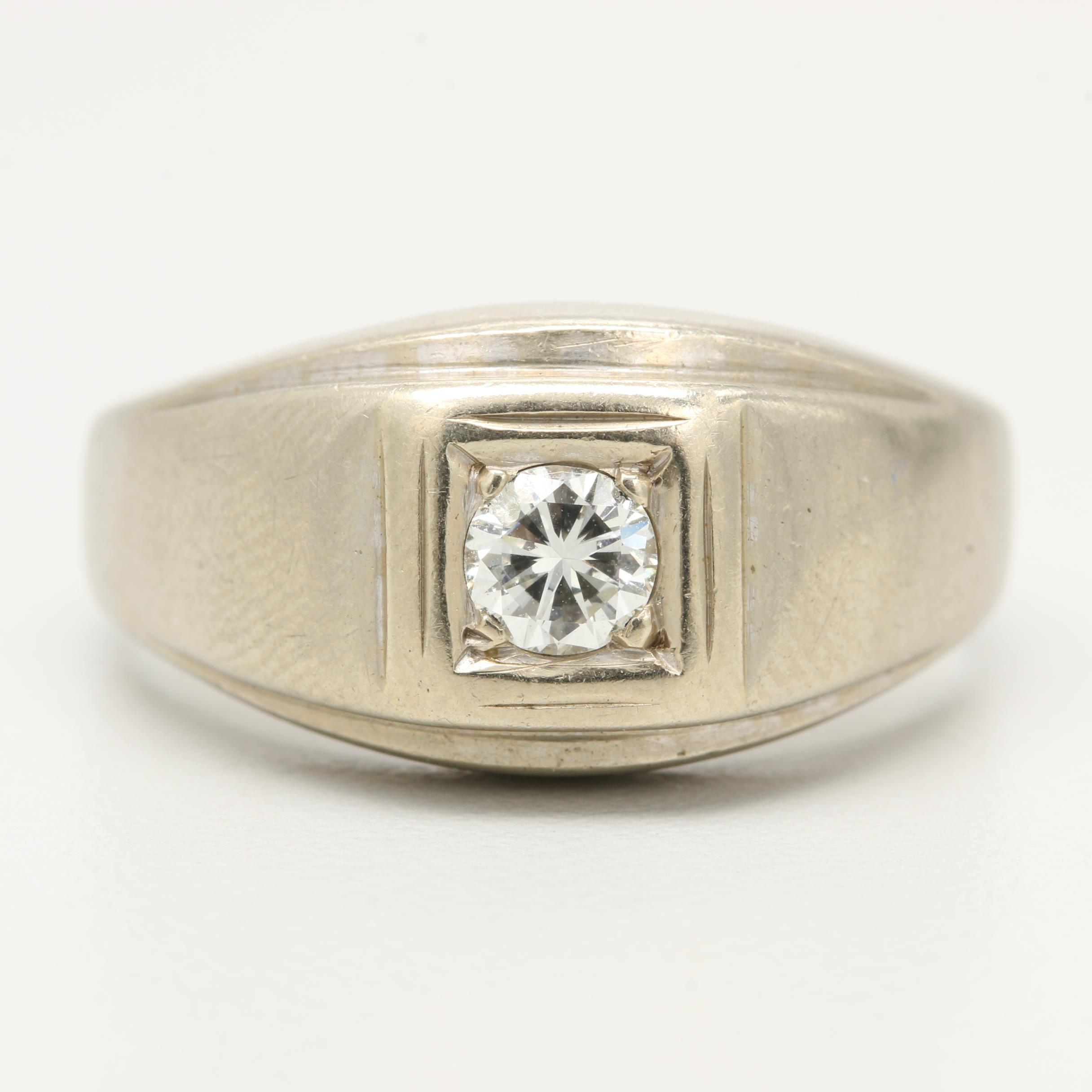 14K White Gold Diamond Ring | EBTH