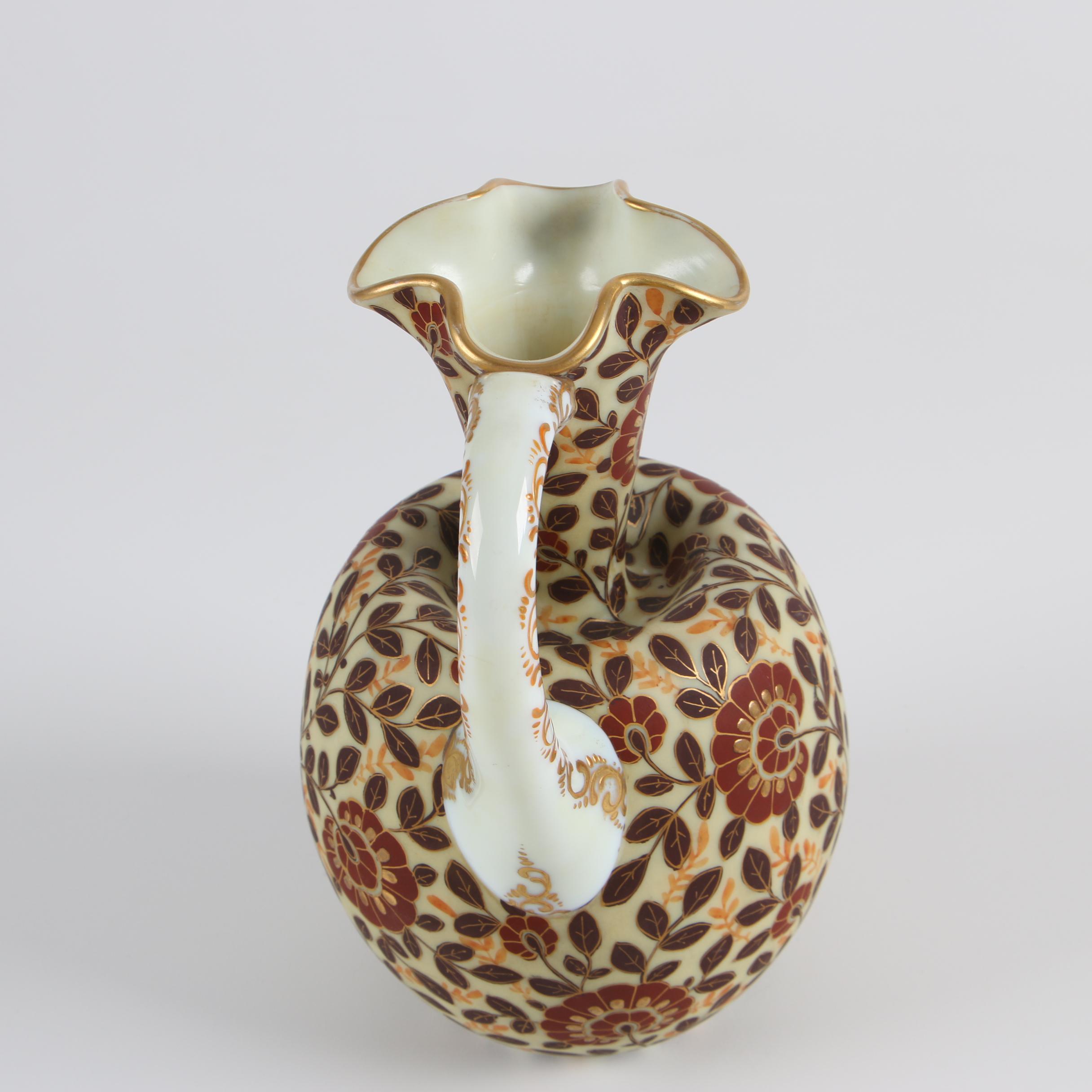 Antique Tischer Karlsbad Enameled Art Glass Opalescent Ewer C. 1890 | EBTH