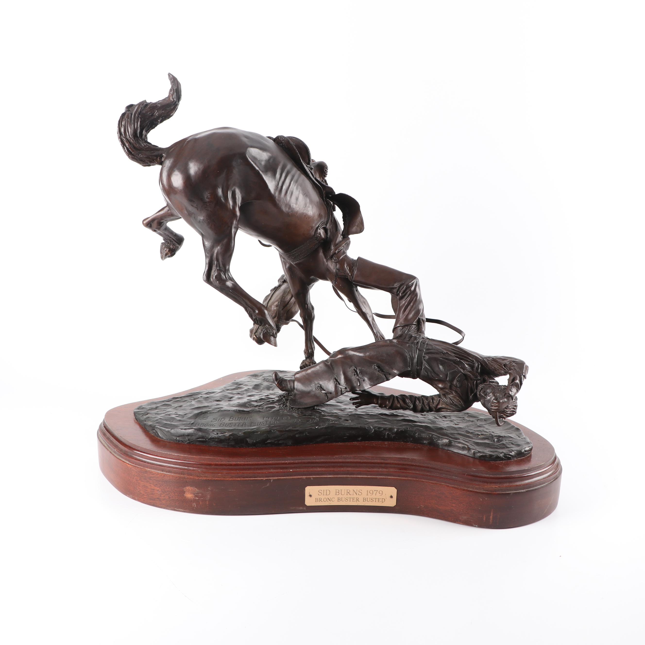 Sid Burns Bronze Sculpture "Bronc Buster Busted" | EBTH