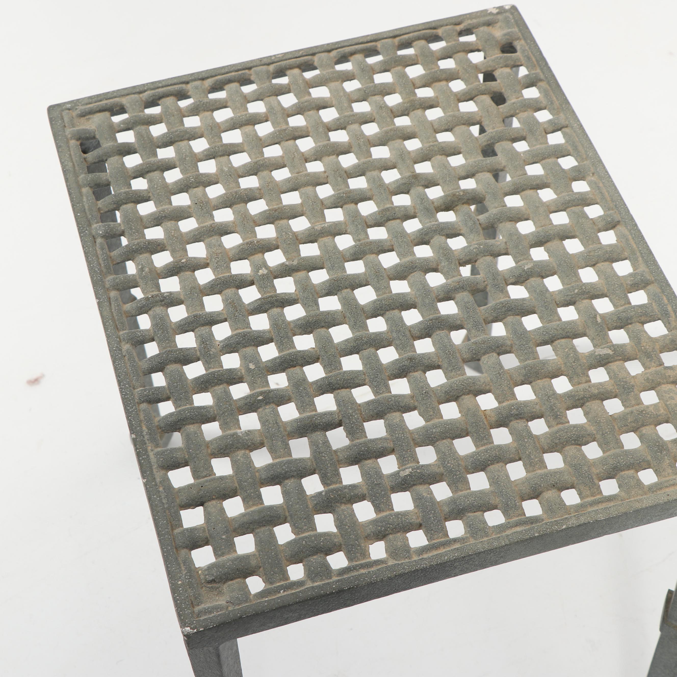 Cast Metal Lattice Topped Side Tables | EBTH