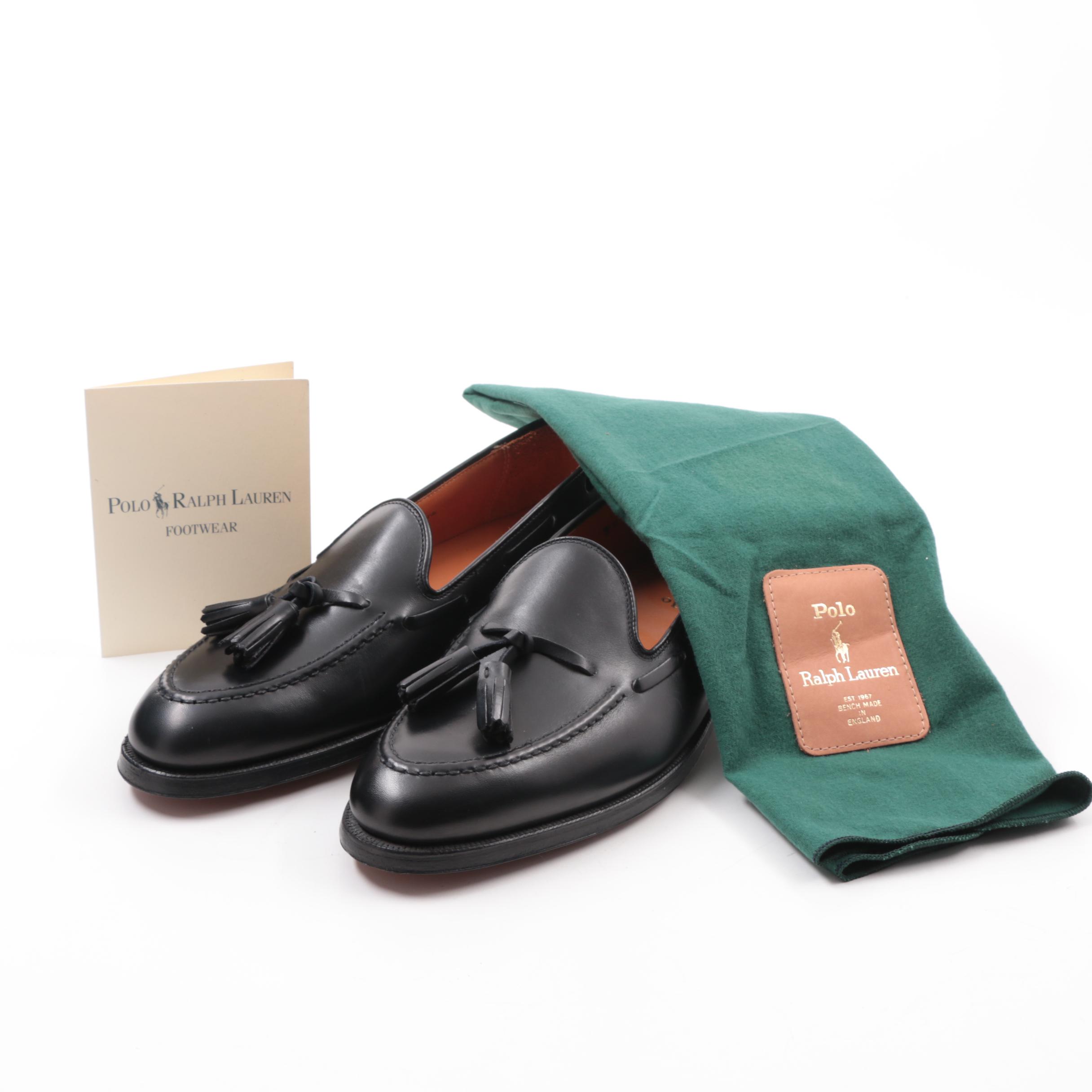 Men's Ralph Lauren Black Leather Loafers, Bench-Made in England | EBTH