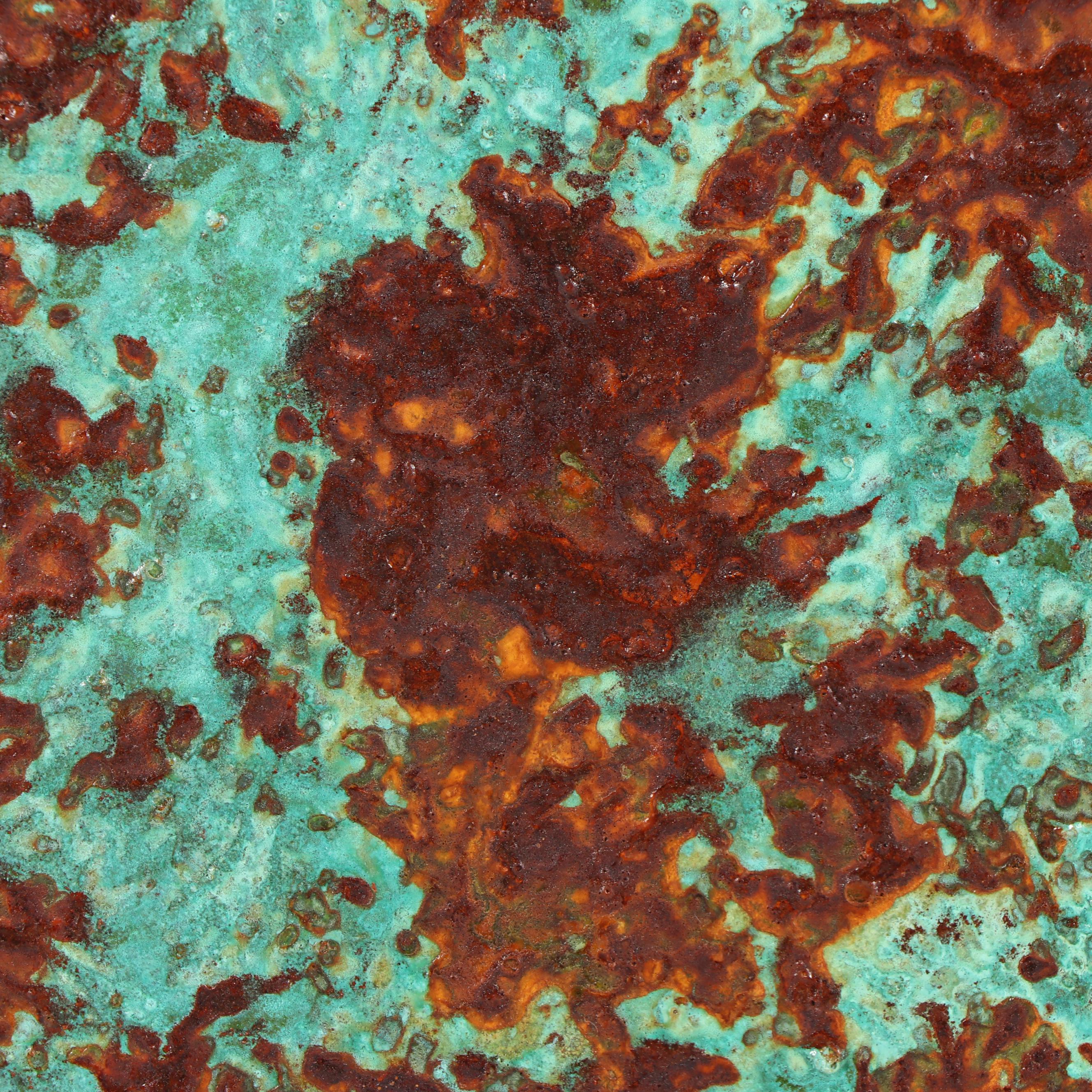 Lisa Steele Abstract Copper and Iron Infused Acrylic Painting | EBTH