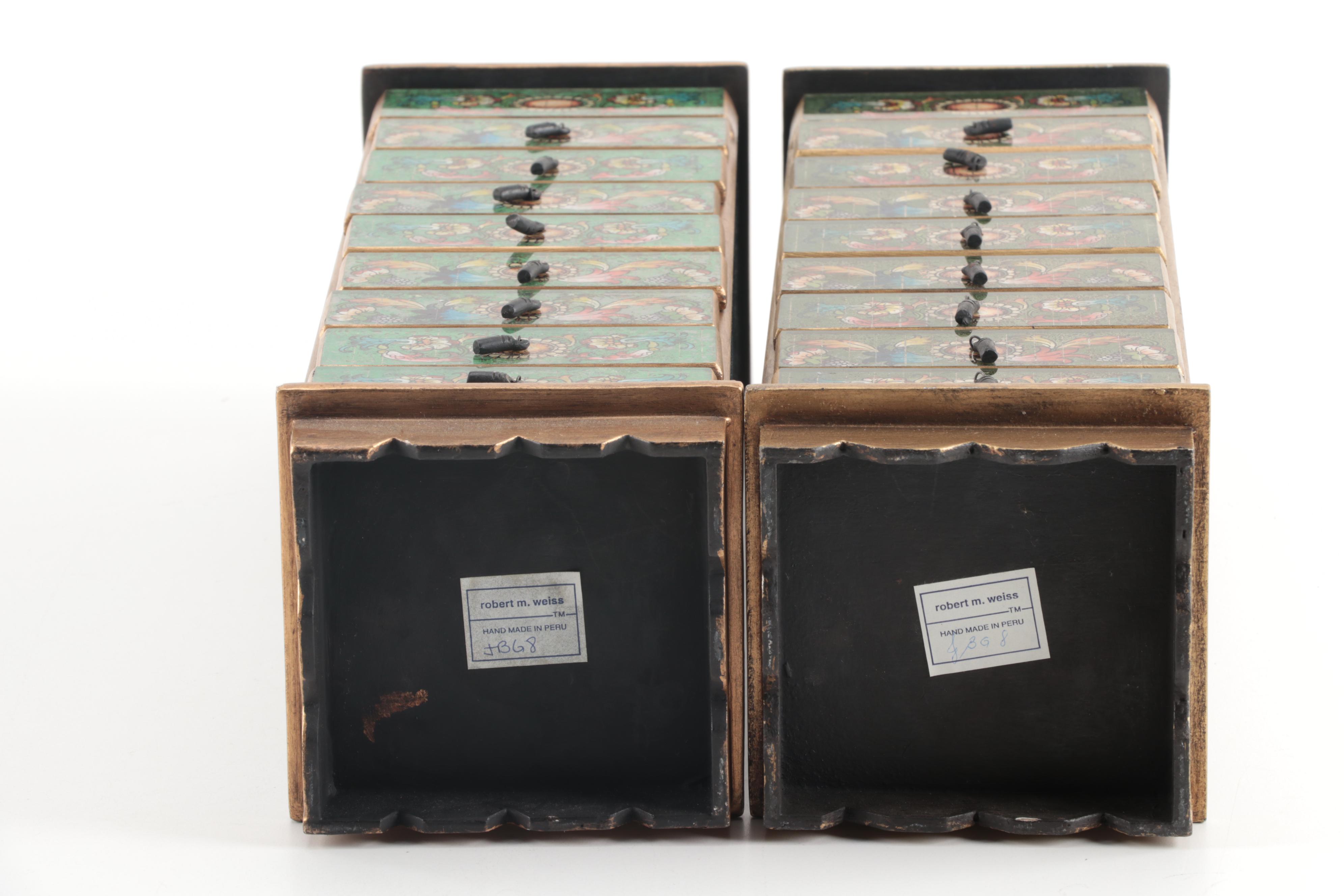 Robert M. Weiss Hand-Painted Peruvian Jewelry Boxes | EBTH