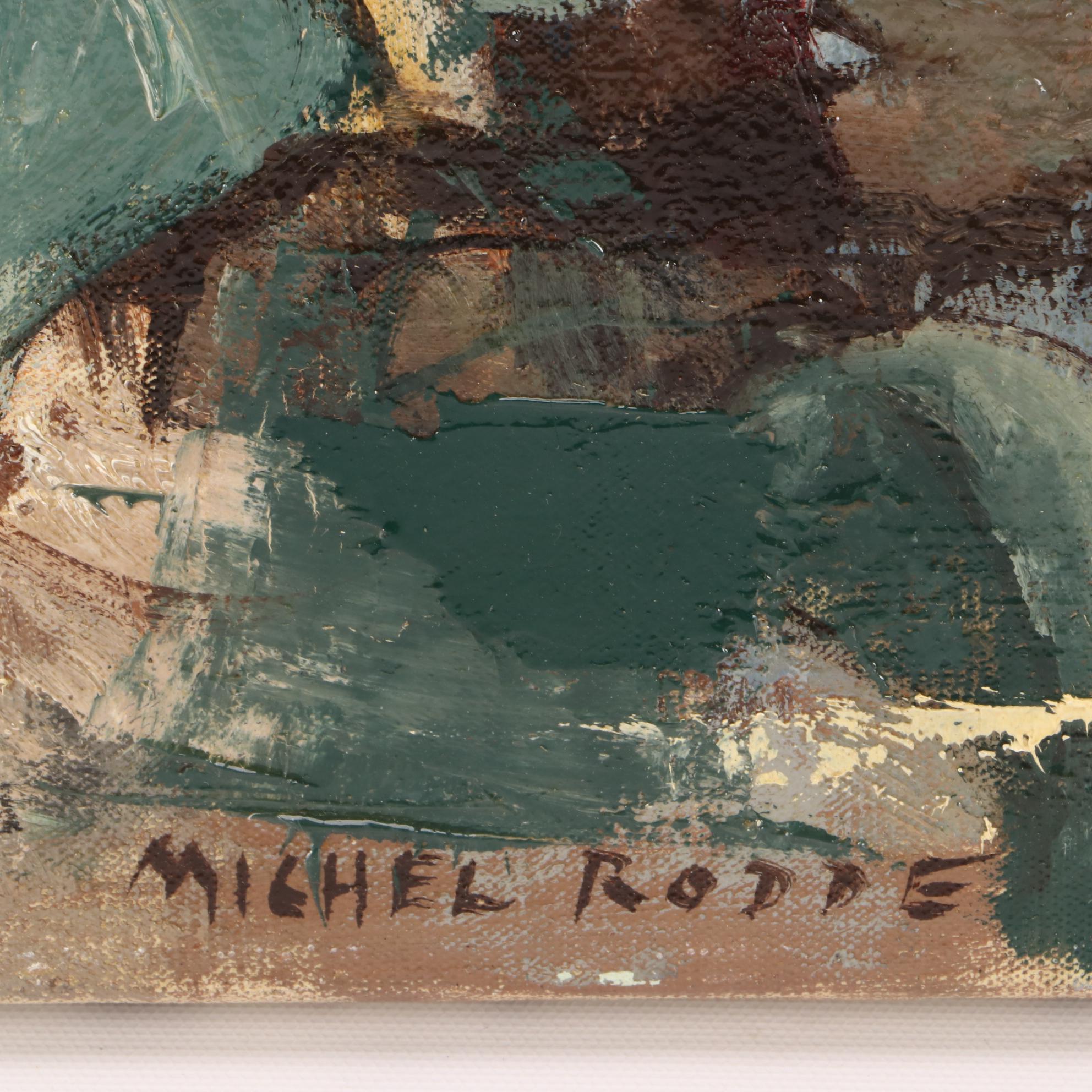 Michel Rodde Vintage Oil Painting on Canvas | EBTH