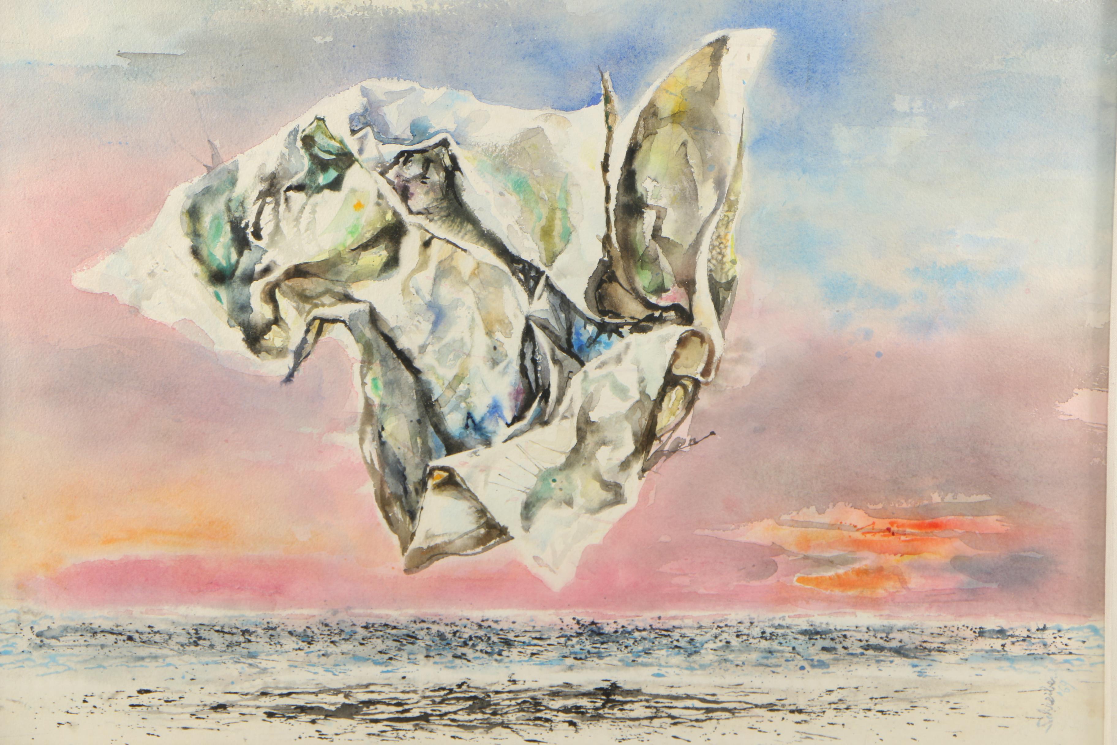 Georges Schreiber Watercolor Painting "Suspended" | EBTH