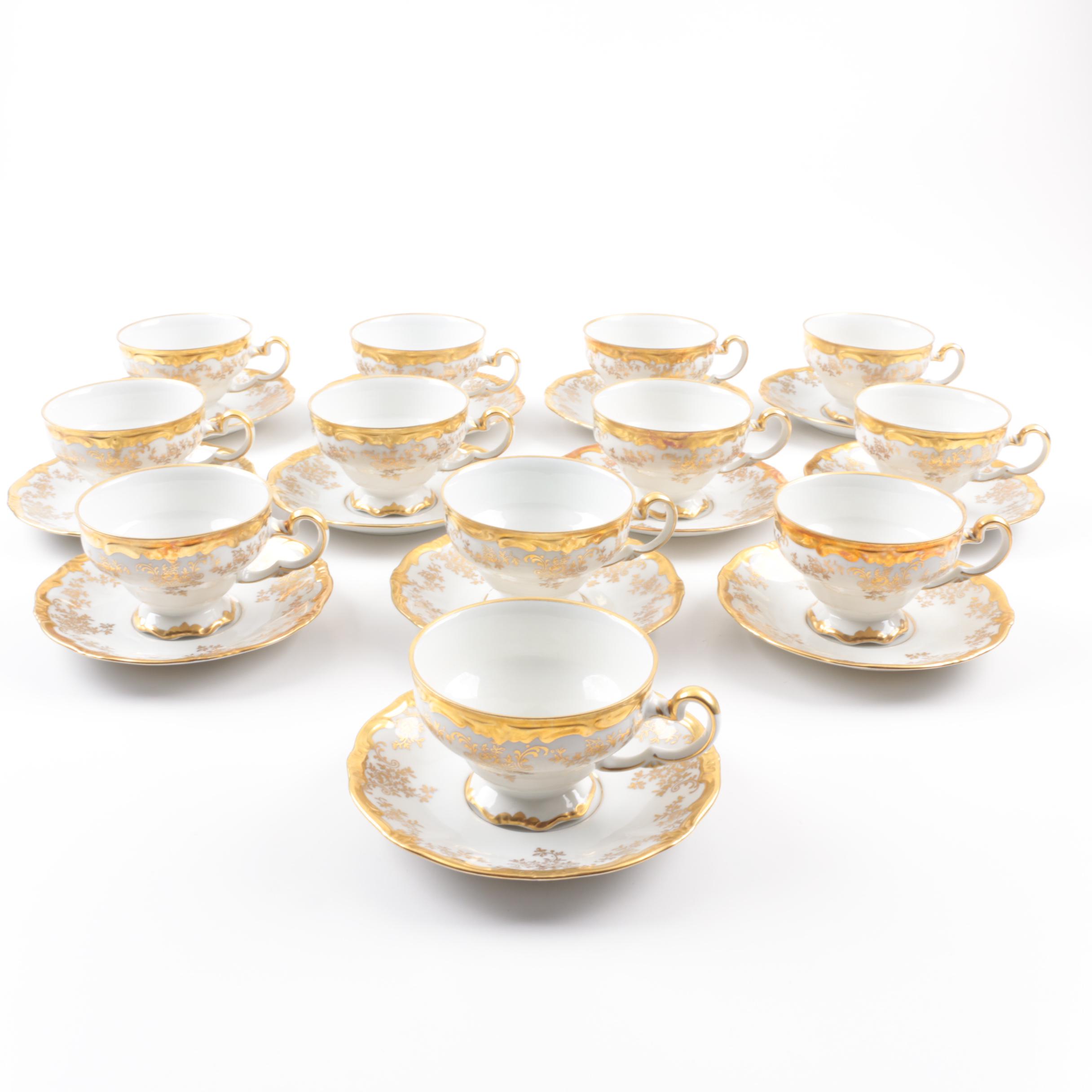 Weimar Katharina 14051 Gold And White Porcelain Dinnerware | EBTH