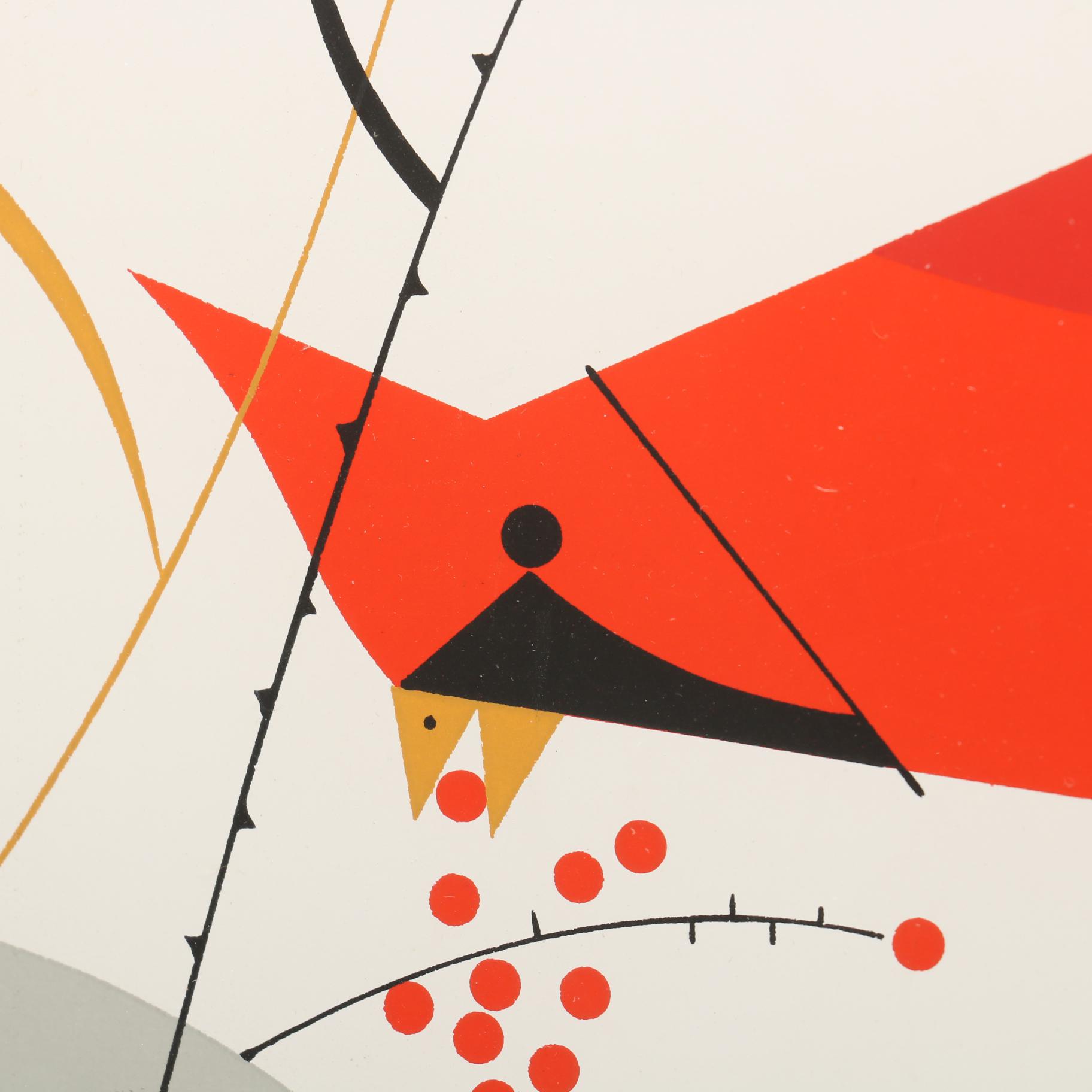 Charley Harper Serigraph "Cardinal with Berries" | Everything But The House